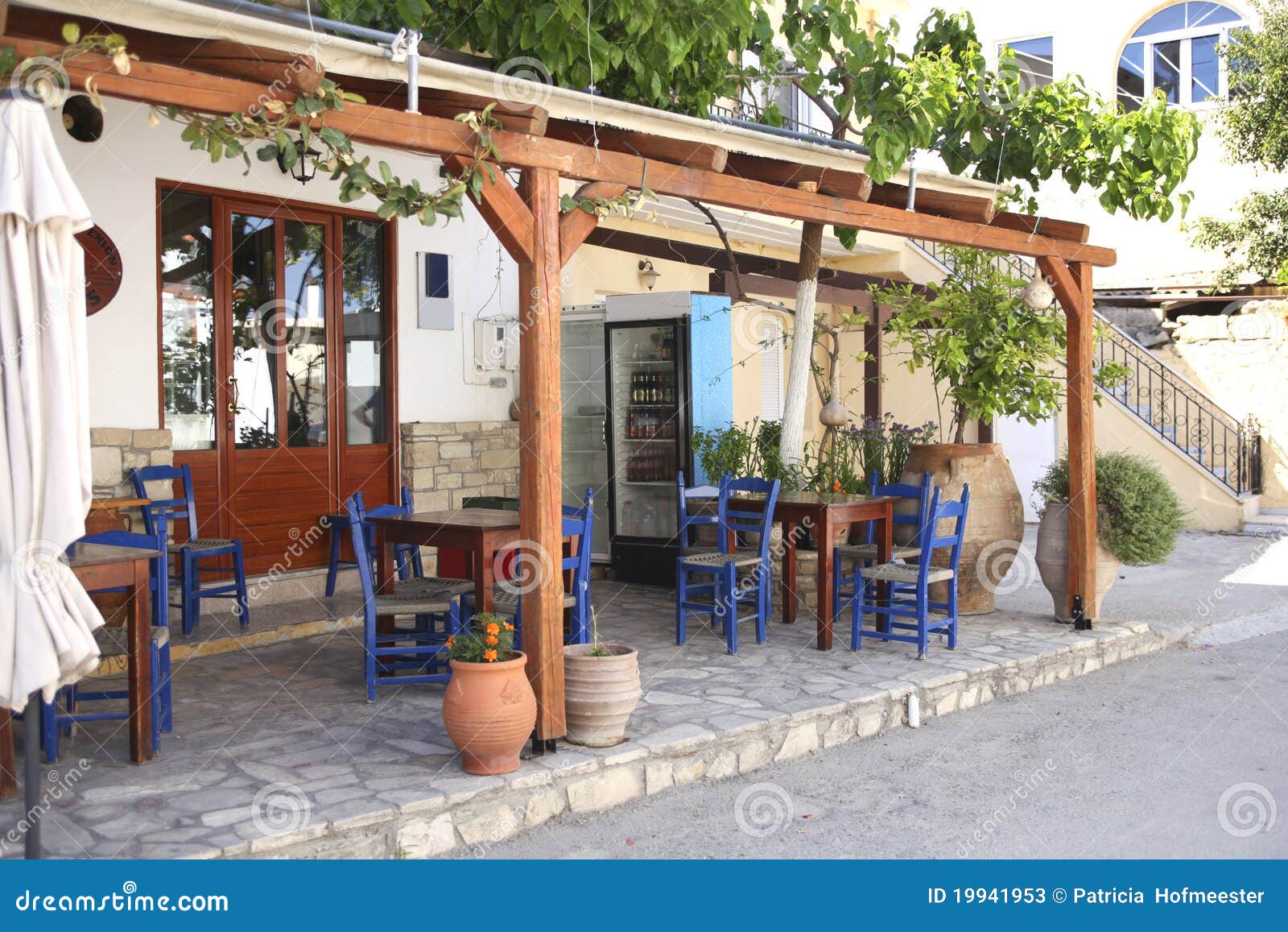 Typical Greek Taverna in Crete Stock Image - Image of cafeteria, island ...