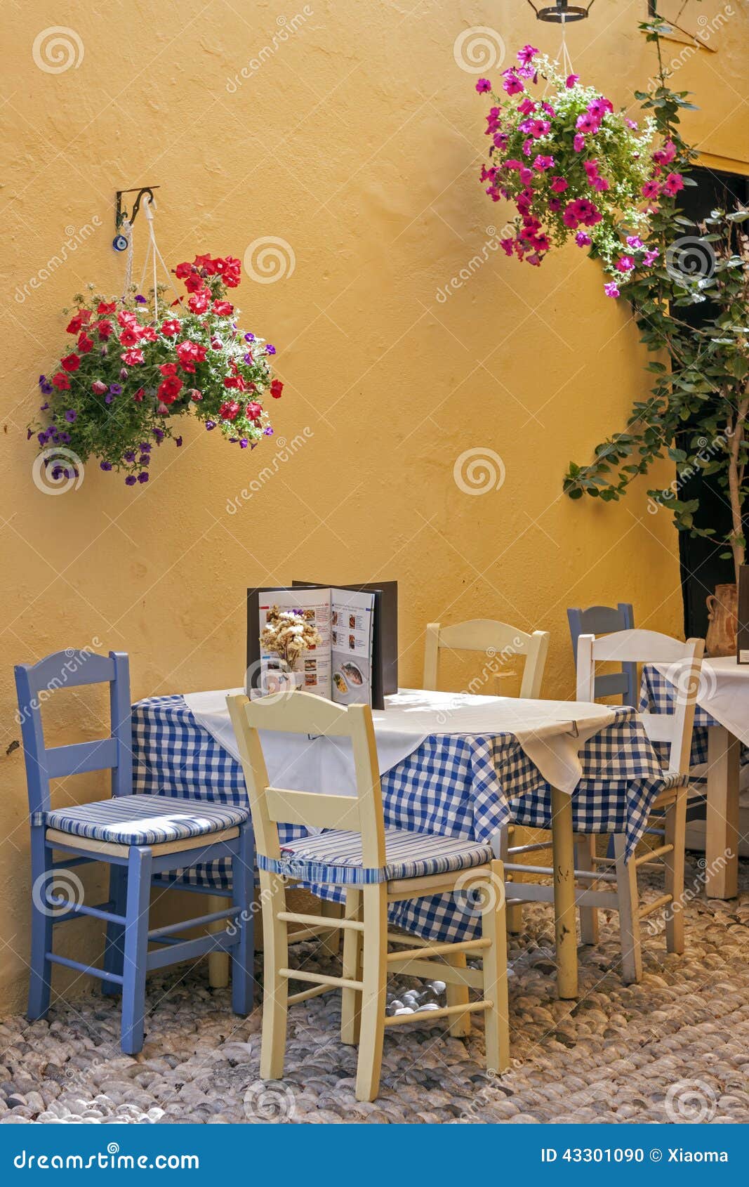 A typical Greek taverna stock photo. Image of detail - 43301090