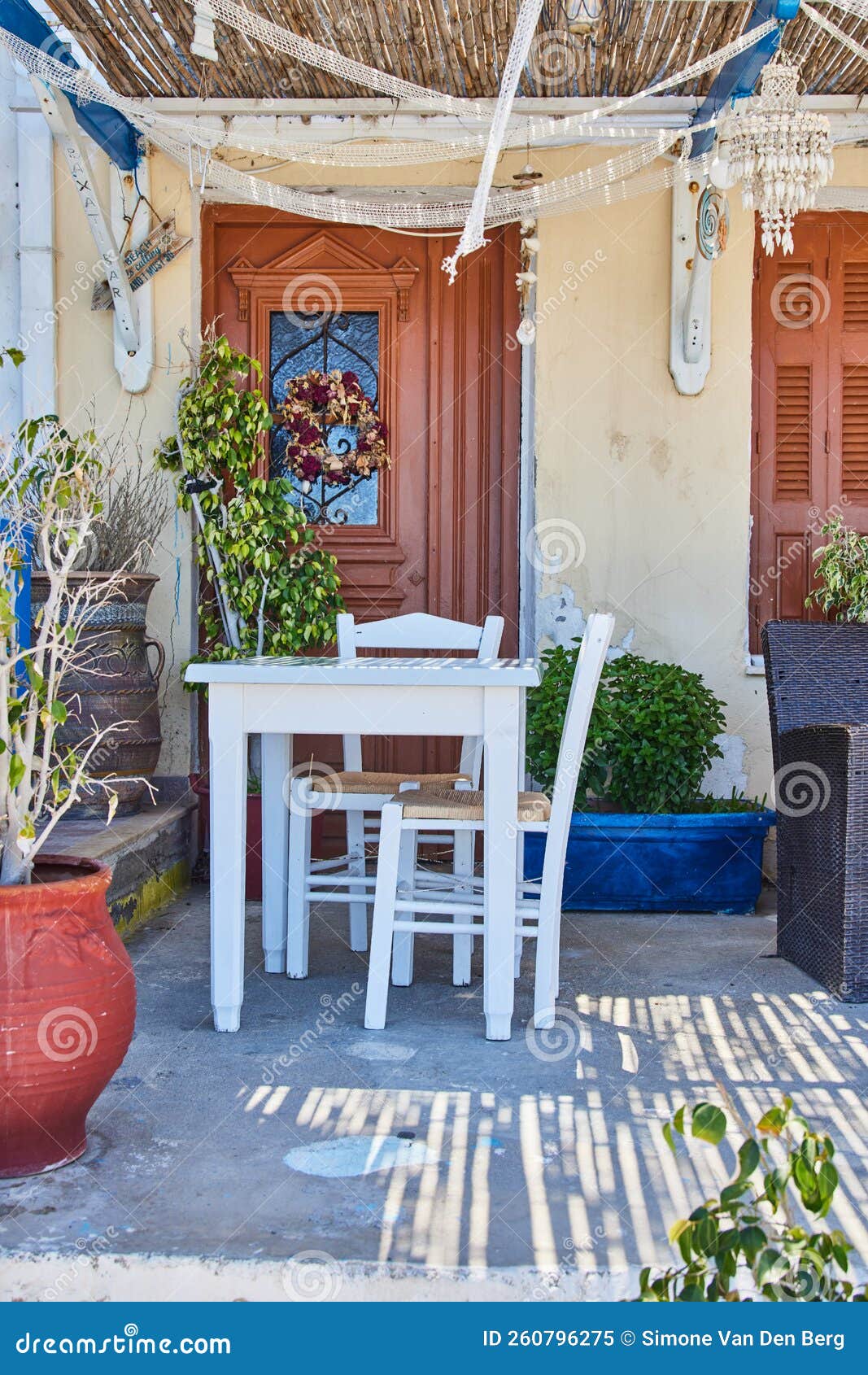 Typical Greek Terrace on the Island of Karpathos Stock Image - Image of ...