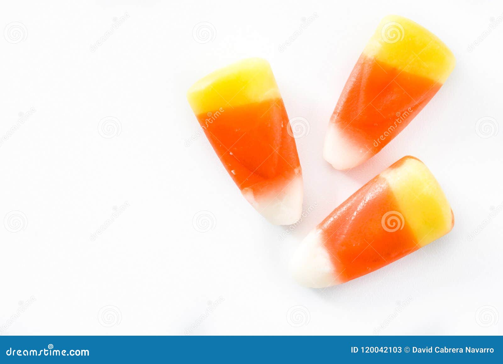Typical Halloween Candy Corn Isolated on White Background. Top View ...