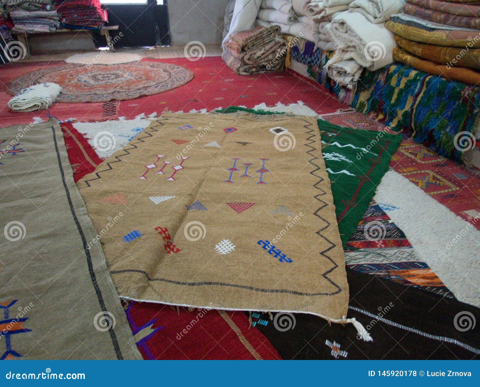 Typical Handmade Arabic Carpet Full of Colors Stock Photo - Image of ...