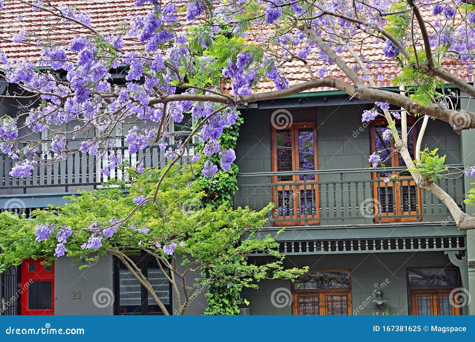 Typical Historical Australian House with Traditional Balcony and ...