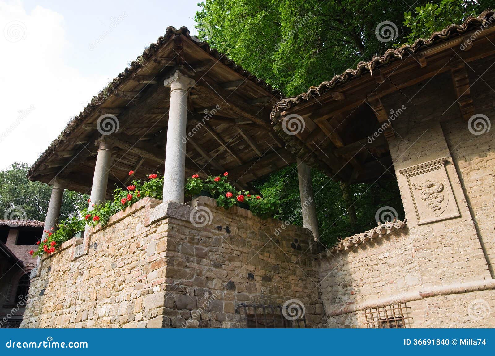 Typical House. Grazzano Visconti. Emilia-Romagna. Italy. Stock Photo ...