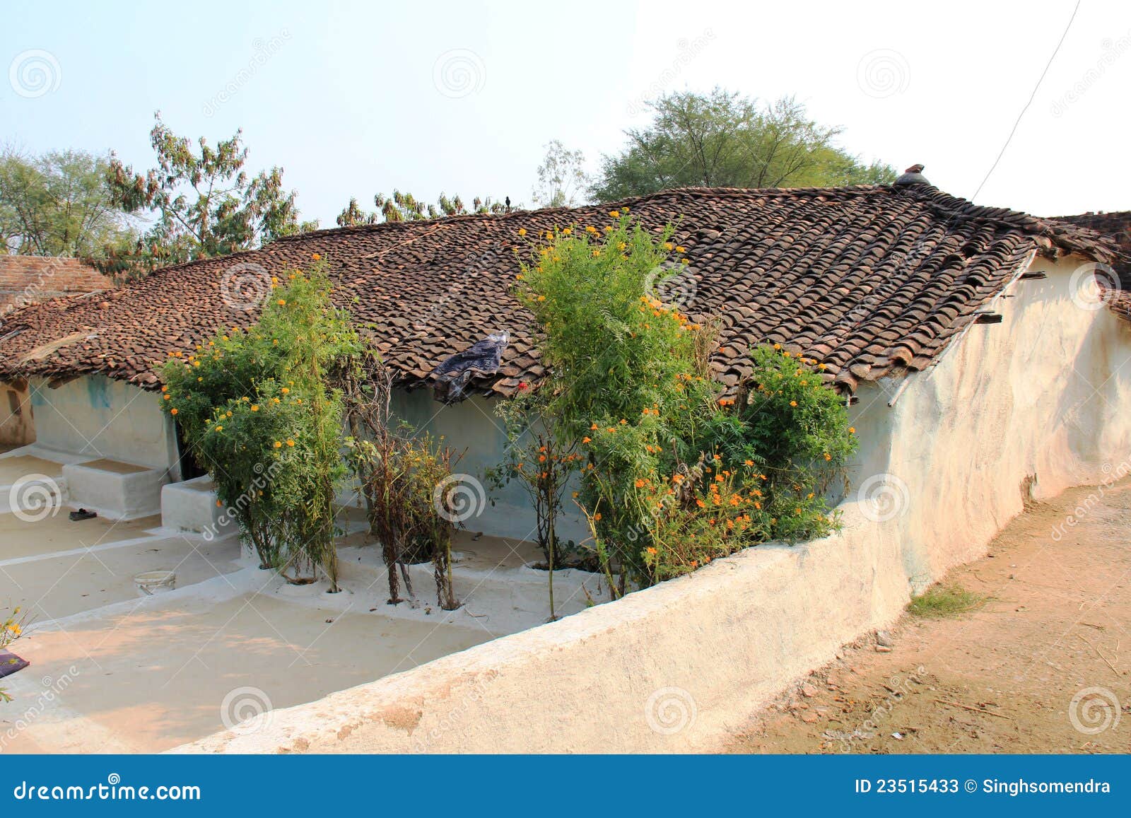 A Typical House in a Rural Place in India Stock Image - Image of rural ...