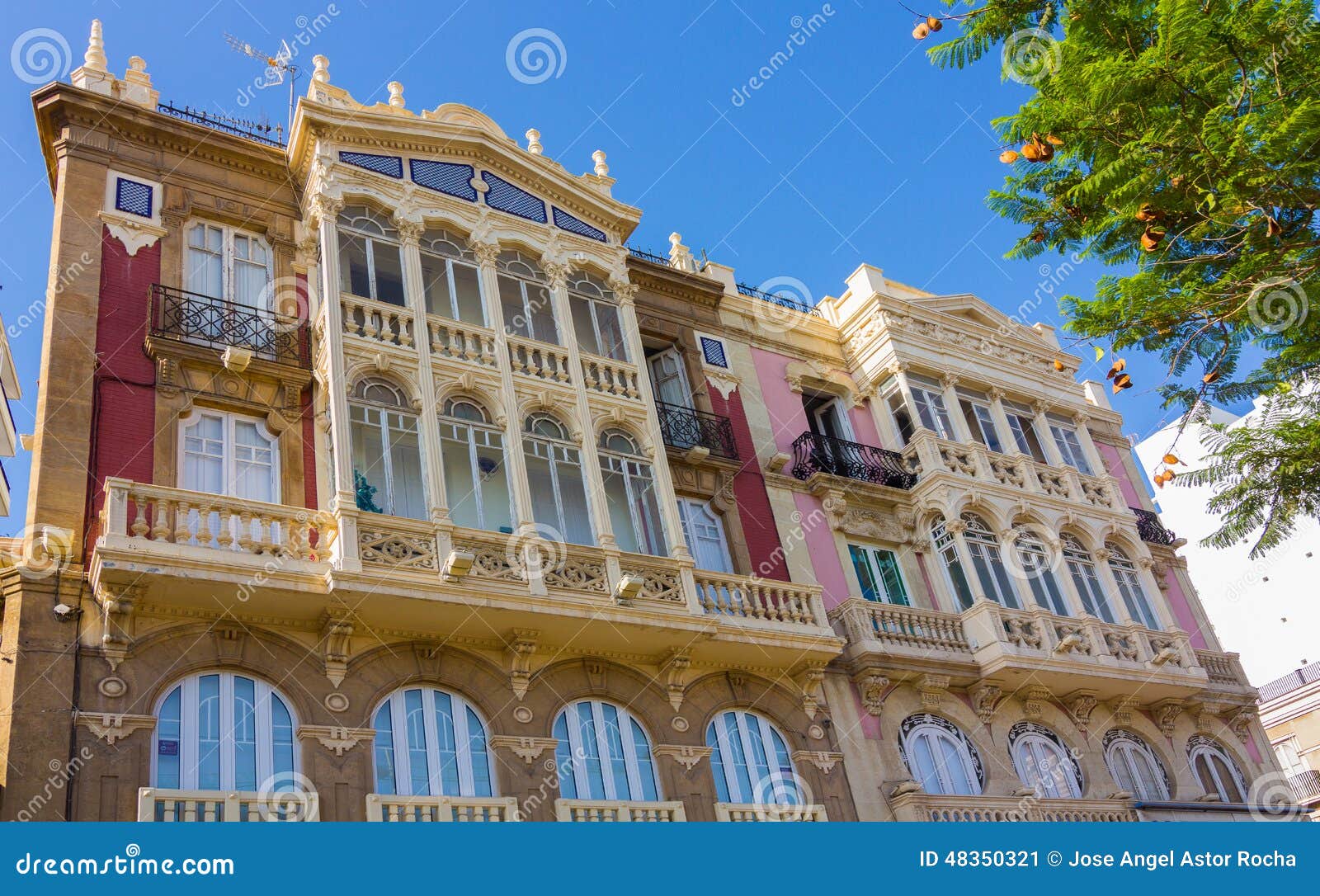 Typical Houses of Almeria, Spain Stock Image - Image of almeria, street ...