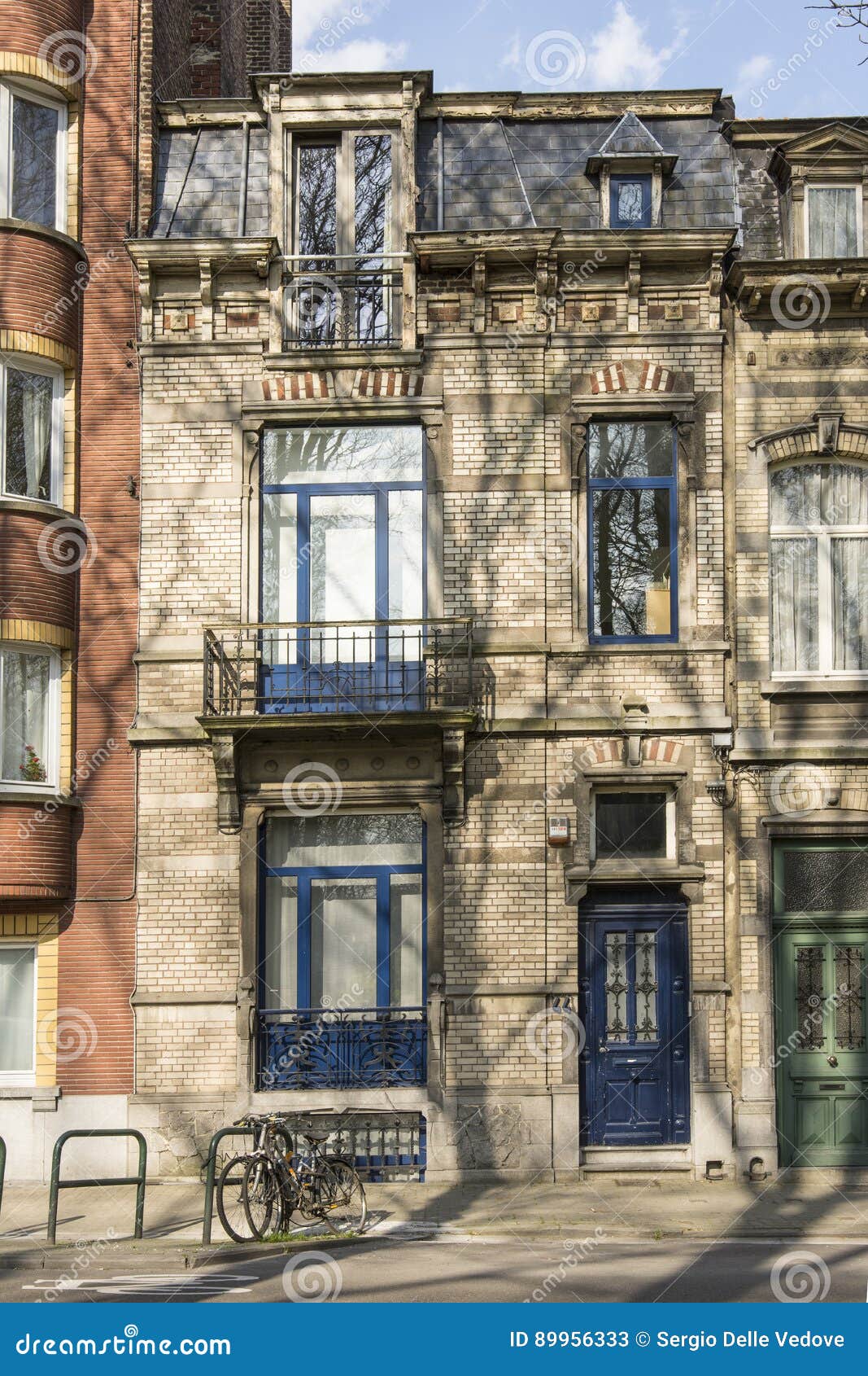 Typical houses in Brussels editorial stock photo. Image of building ...