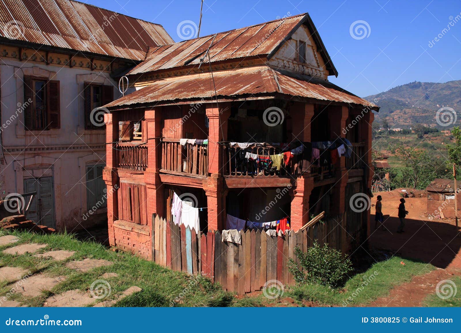Typical Housing of Highland Madagascar Stock Image - Image of south ...