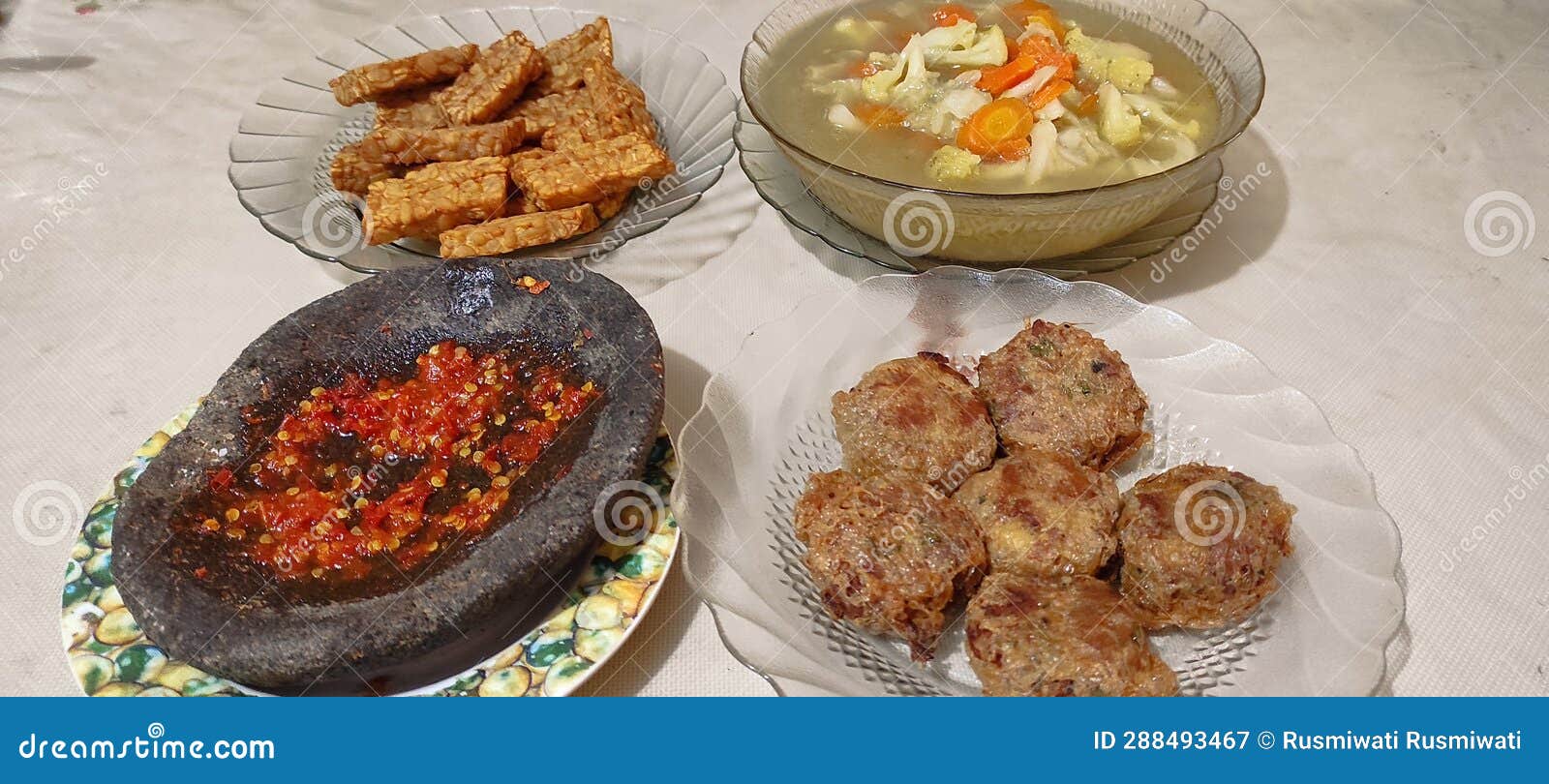 The Typical Indonesian Lunch Menu Stock Image - Image of lunch, sweet ...