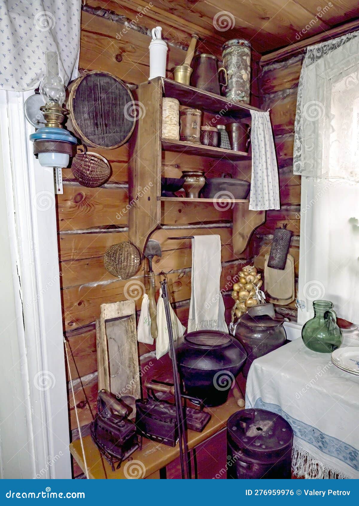 Typical Interior of a Peasant House Kitchen Stock Photo - Image of aged ...