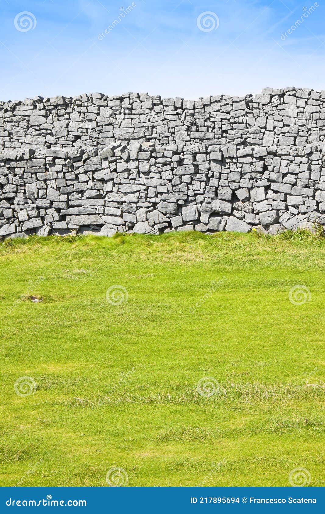 Typical Irish Wall To Divide Pastures Ireland Stock Photo - Image of ...
