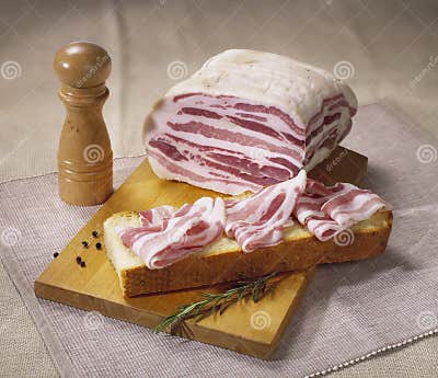 Typical italian bacon stock image. Image of portionprepared - 14781543