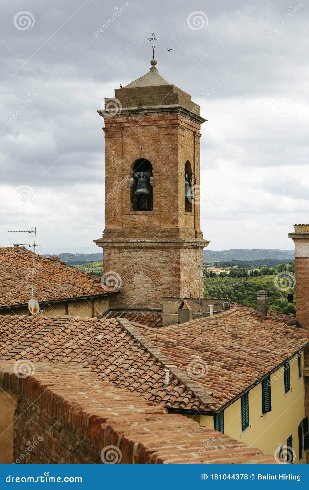 Typical Italian Bell Tower, Europe Stock Photo - Image of ancient ...