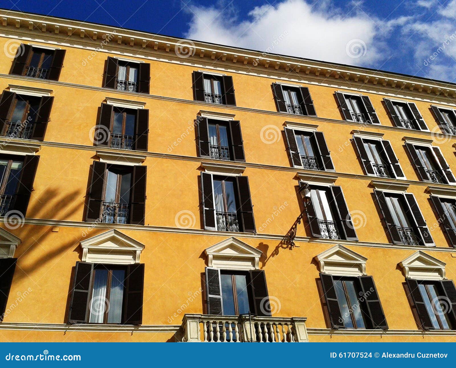 Typical Italian Building Facade Stock Photo - Image of blind, yellow ...