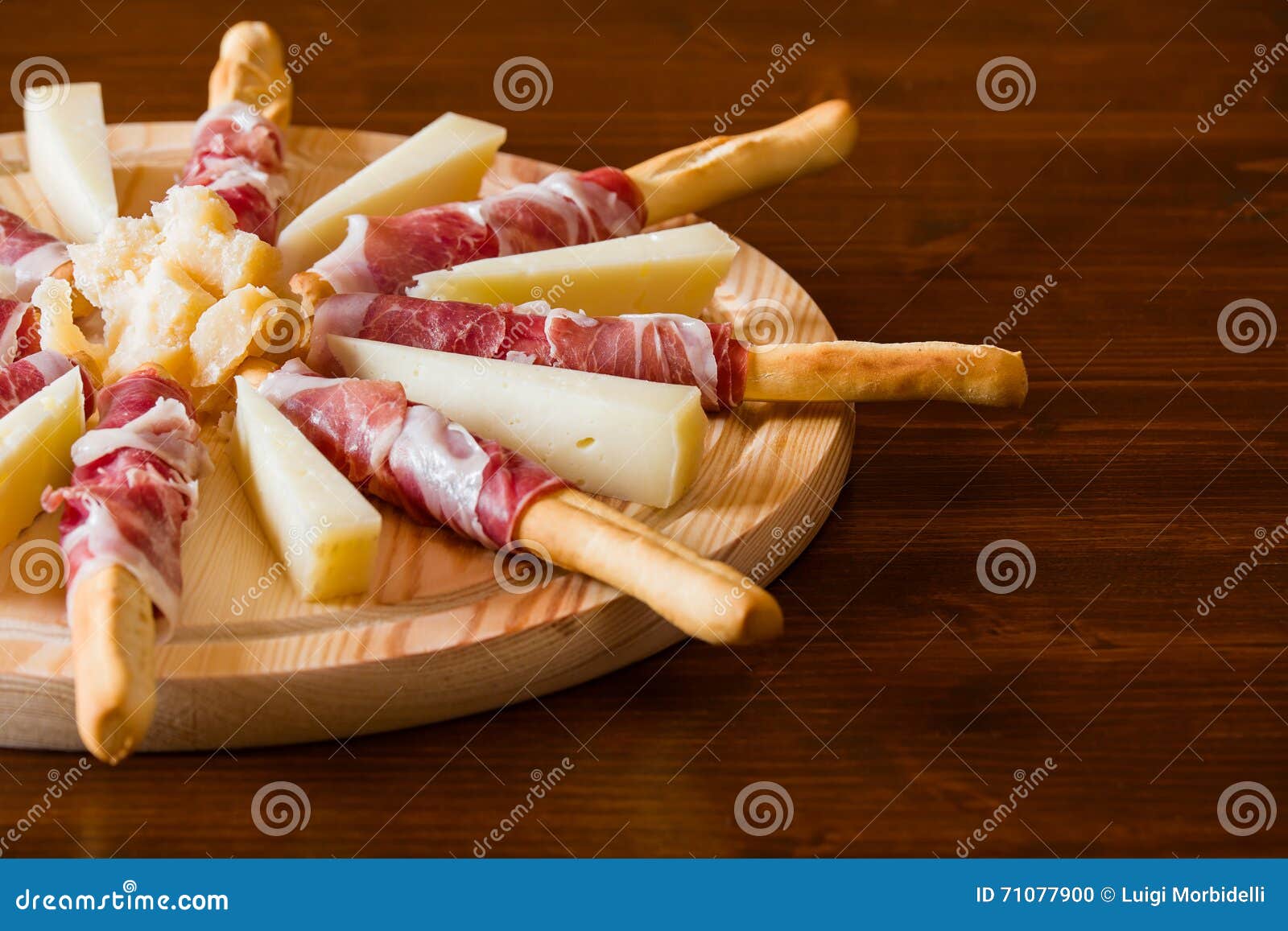 Typical Italian Cutting Board Stock Photo - Image of garnished, bread ...