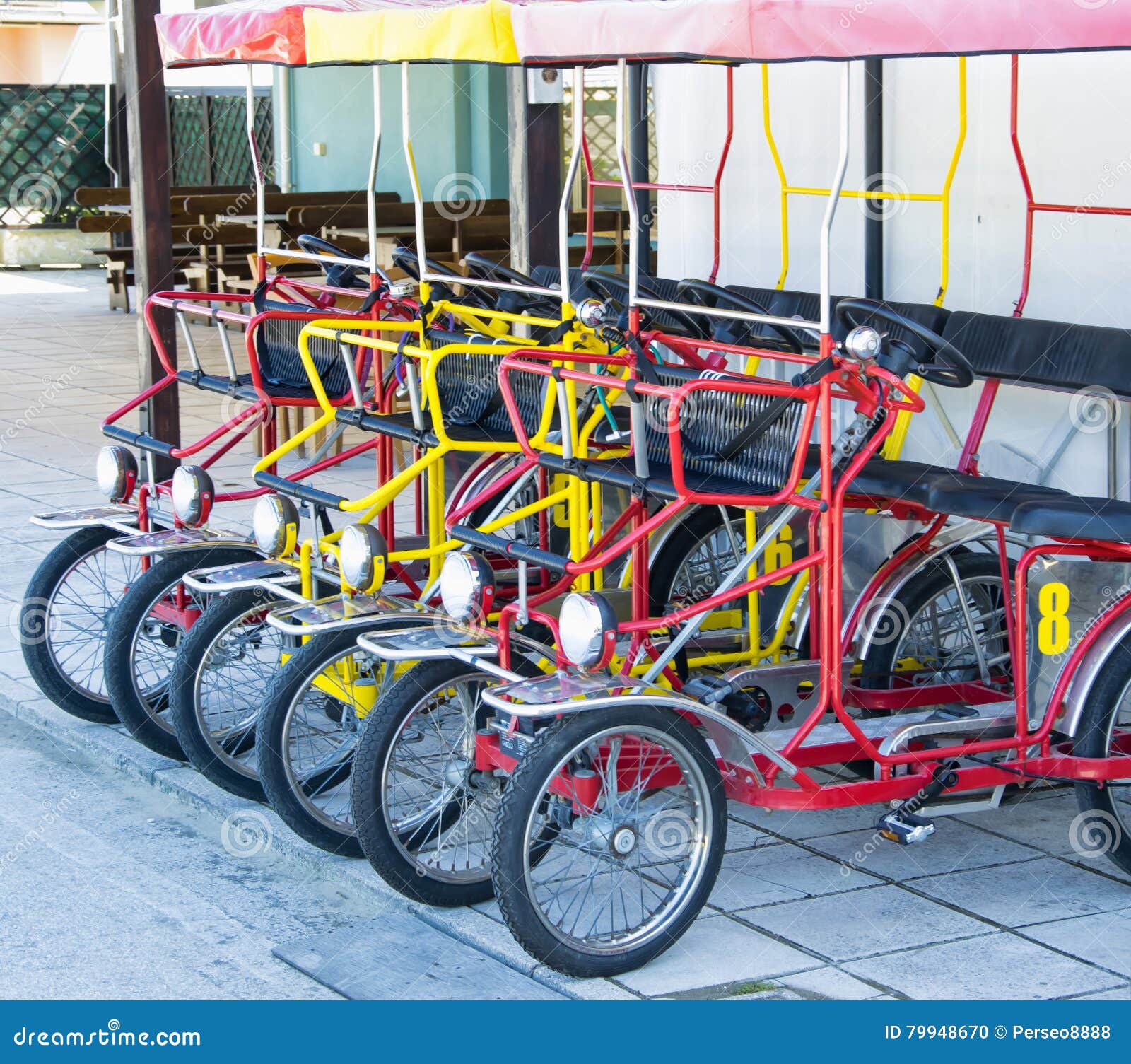 Typical Italian Rickshaws stock photo. Image of green - 79948670