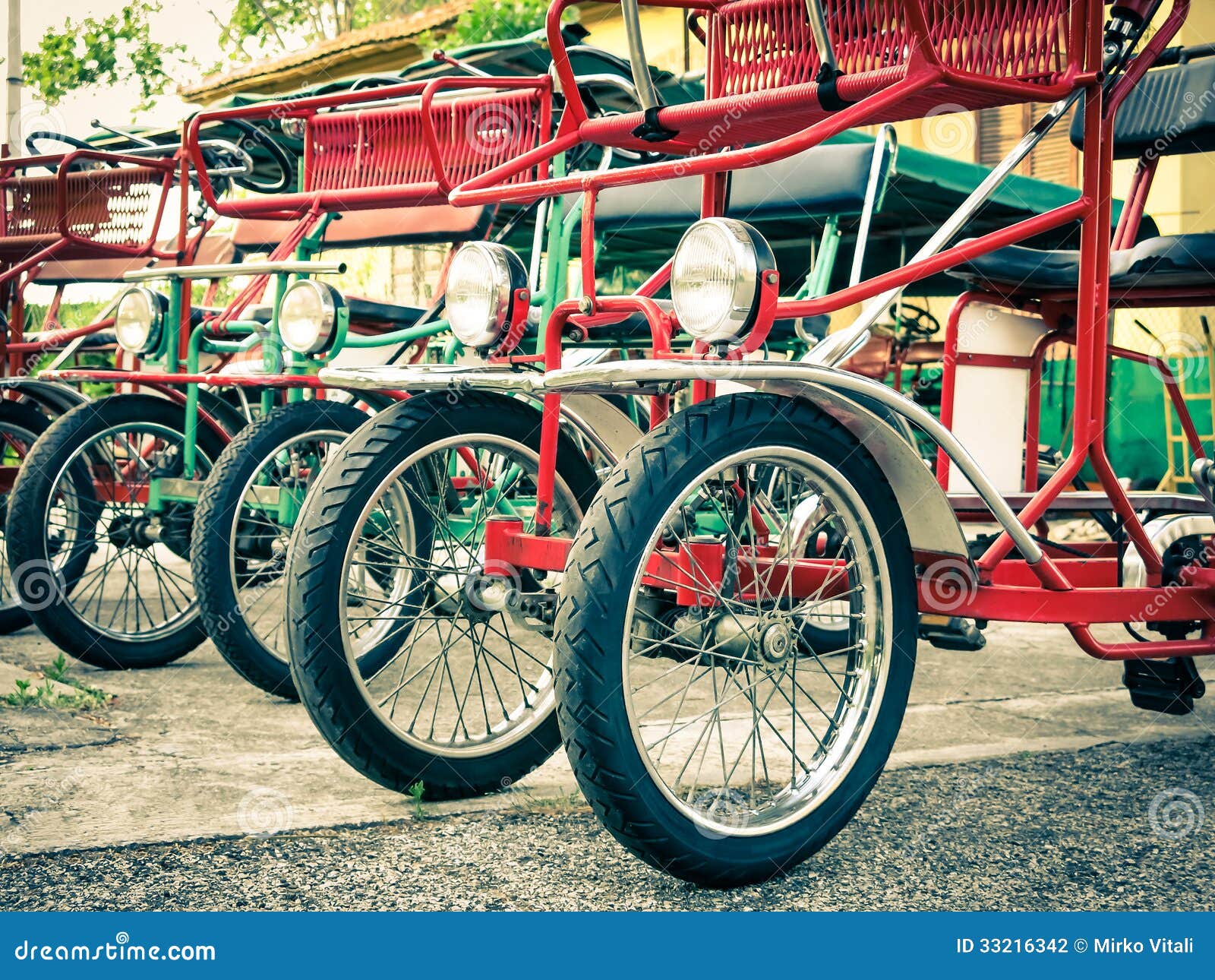 Typical Italian Rickshaws - Close Up Stock Photo - Image of driving ...