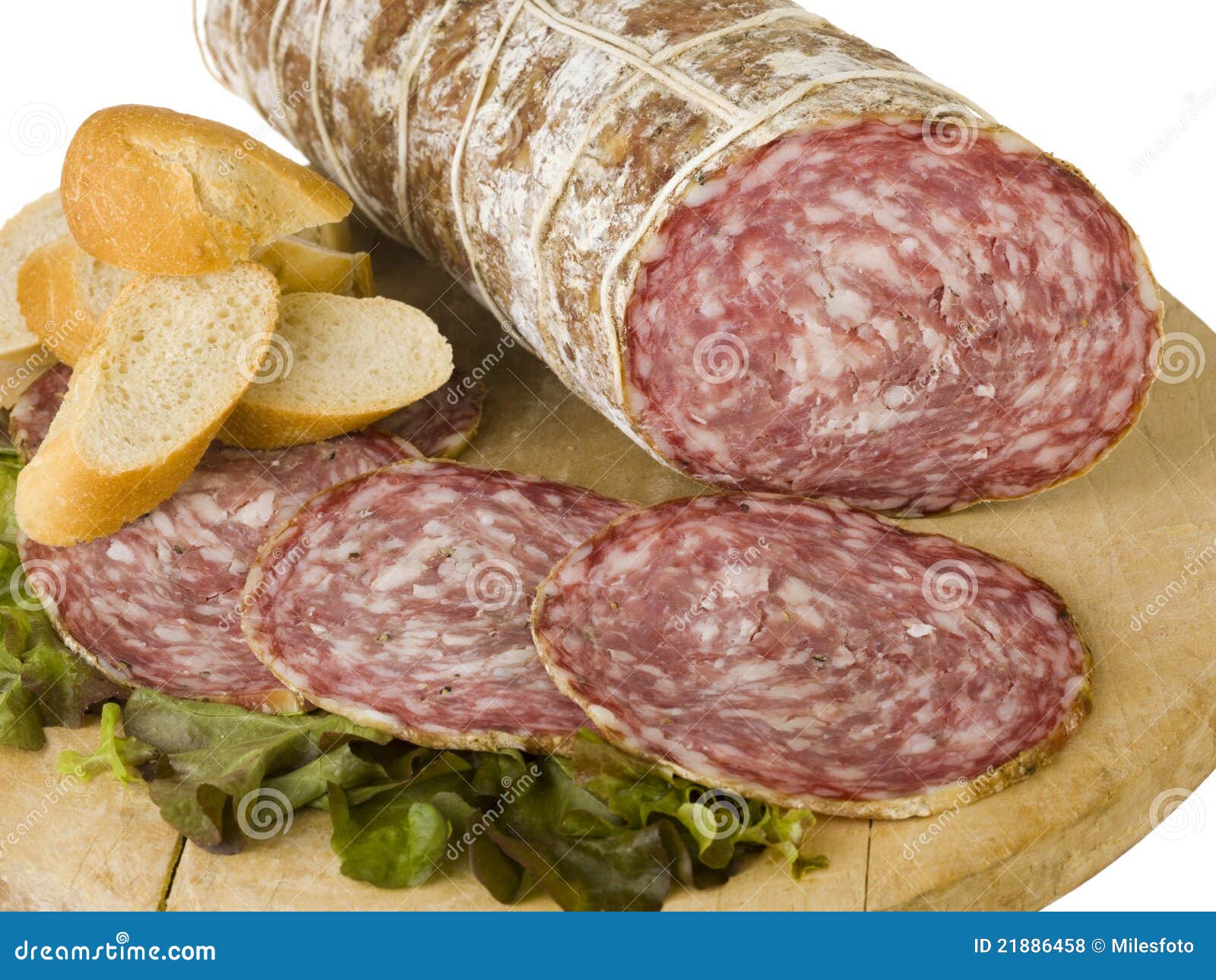 Typical Italian salami stock photo. Image of slice, ingredient - 21886458