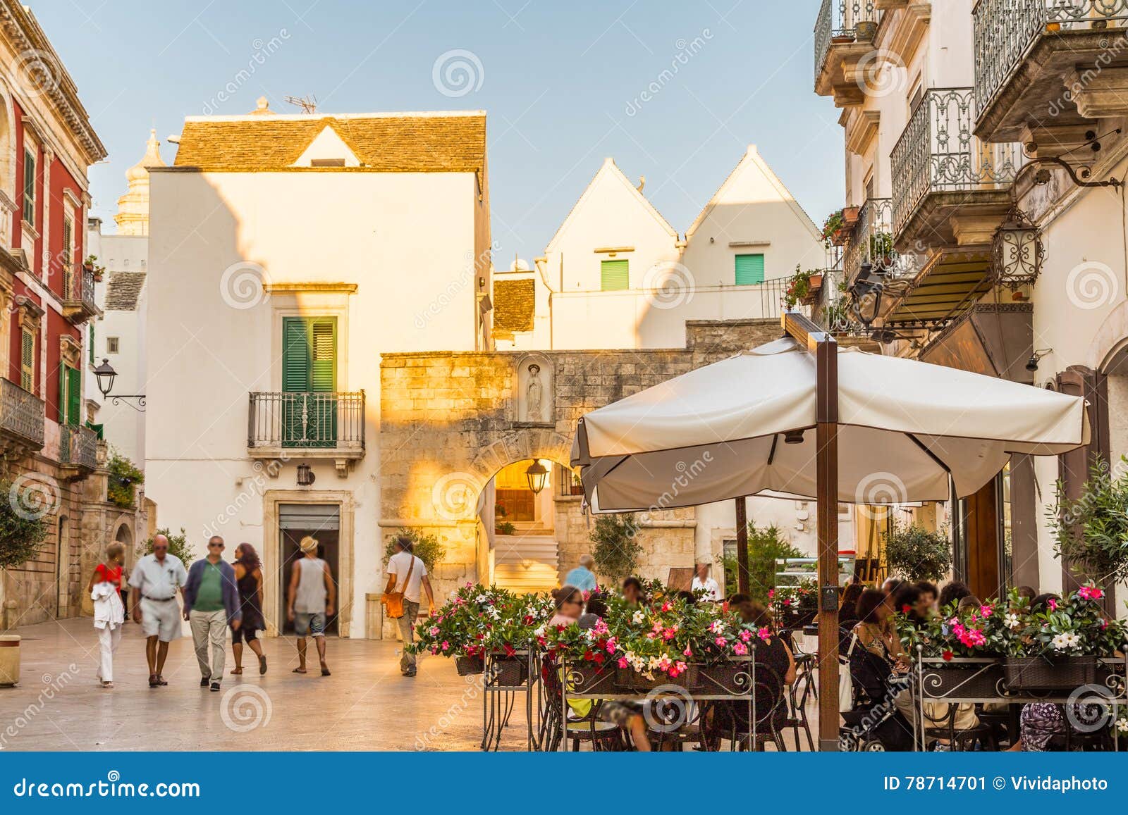 Typical Italian Square in Small Village in Apulia Editorial Photo ...