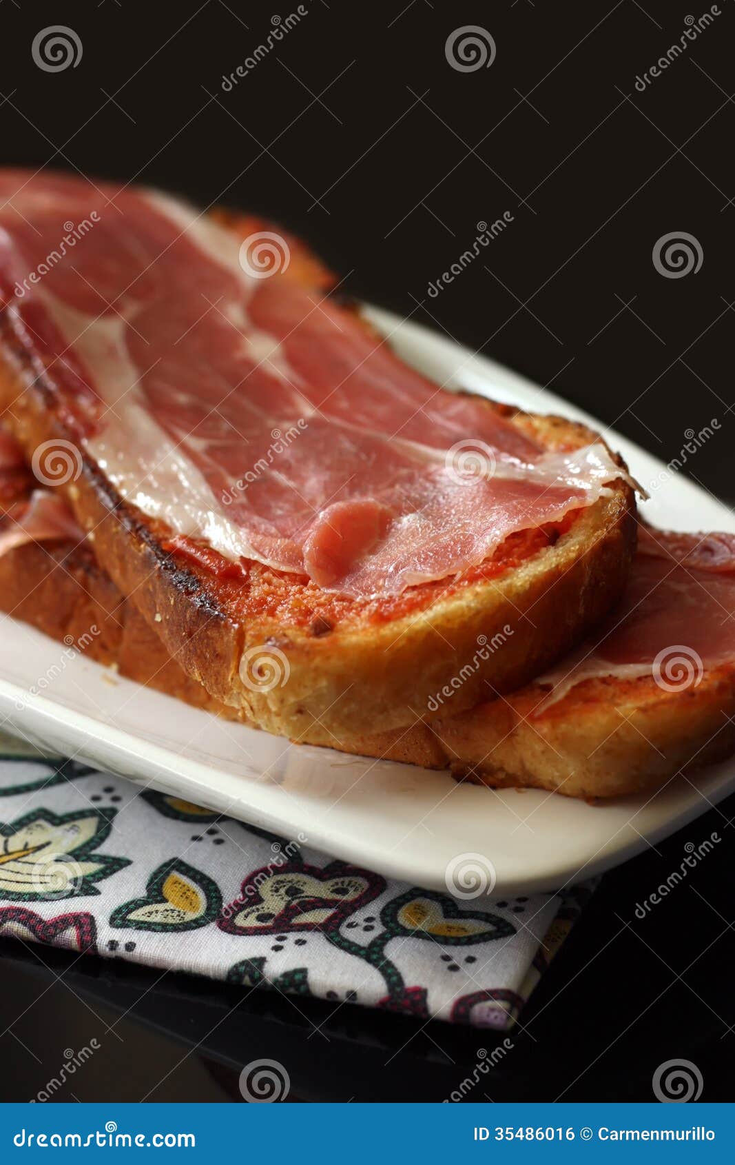 Typical Jamon Serrano Ham Tapa from Spain Stock Photo - Image of jamon ...