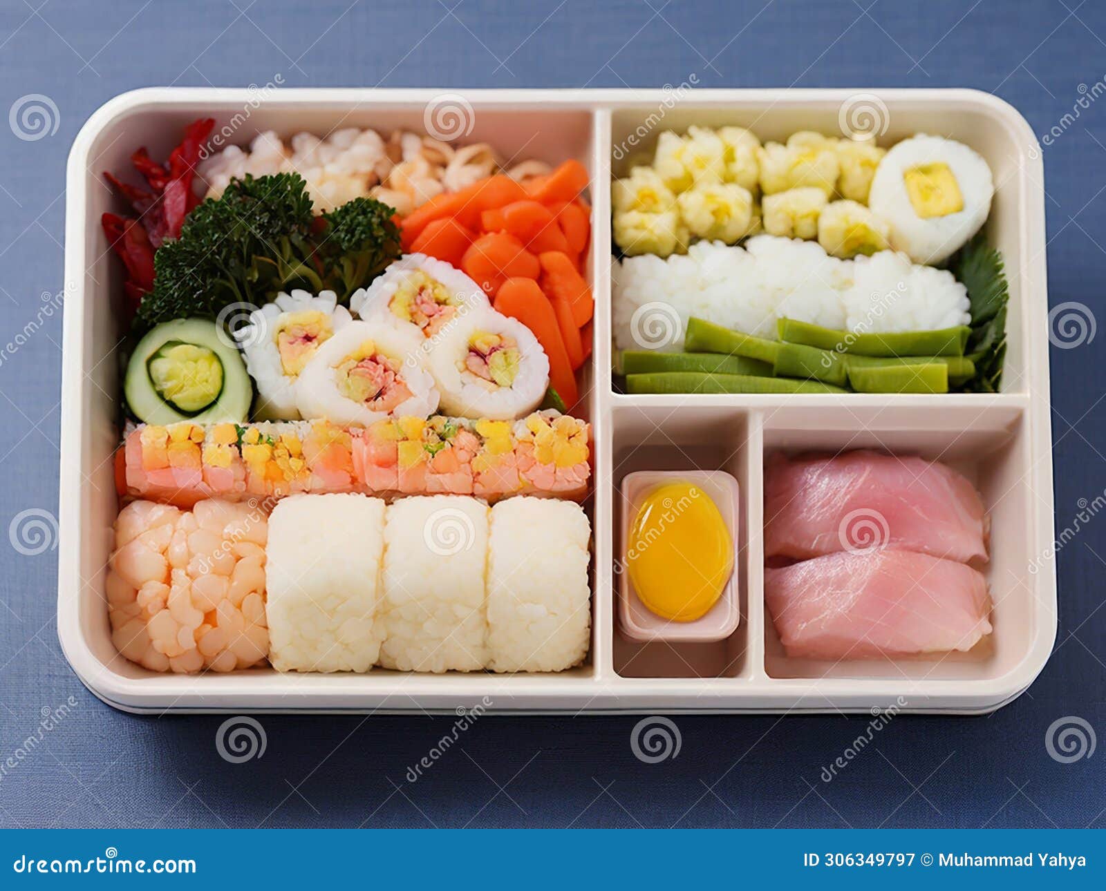 Typical Japanese Bento with Various Fillings Stock Illustration ...
