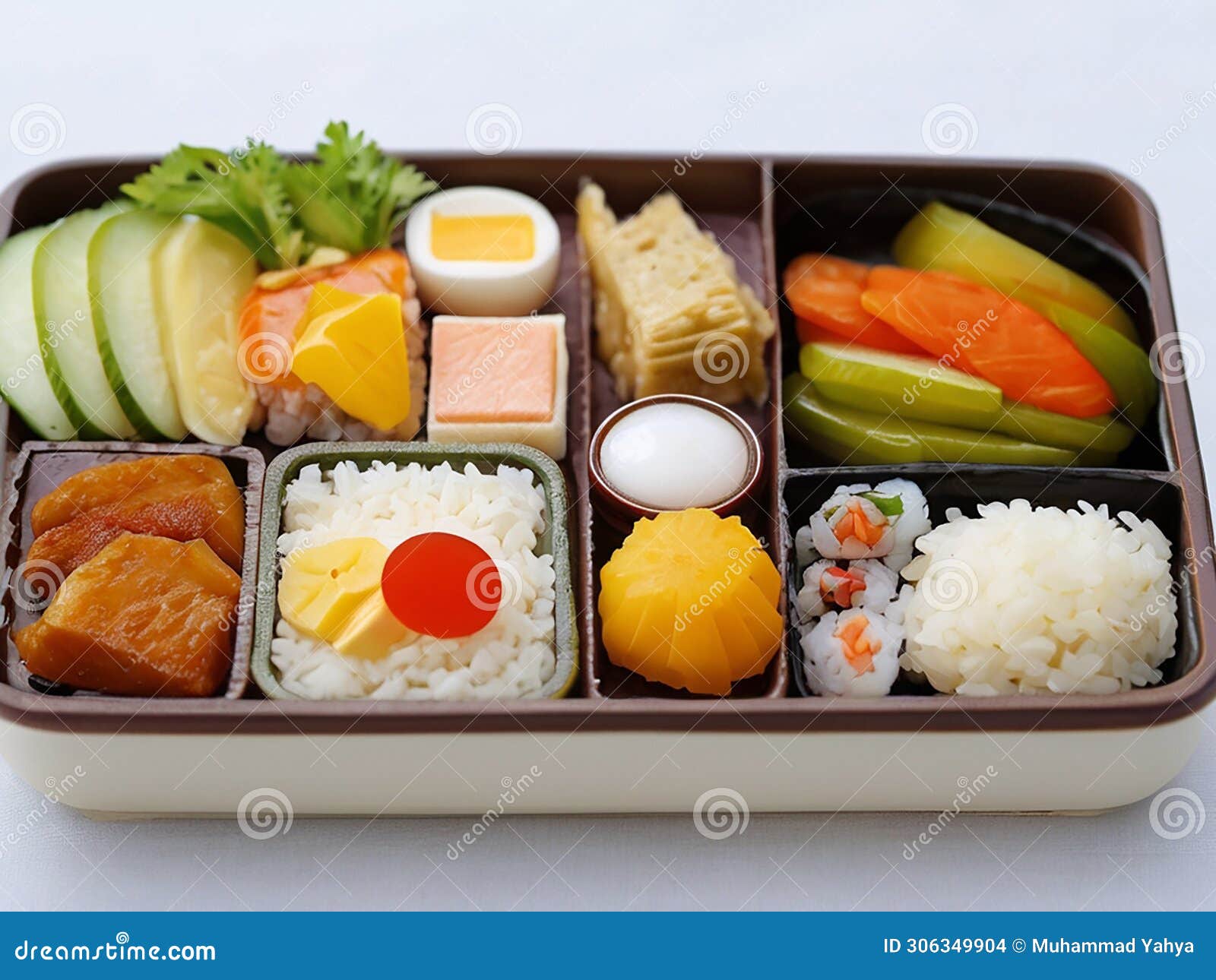 Typical Japanese Bento with Various Fillings Stock Illustration ...