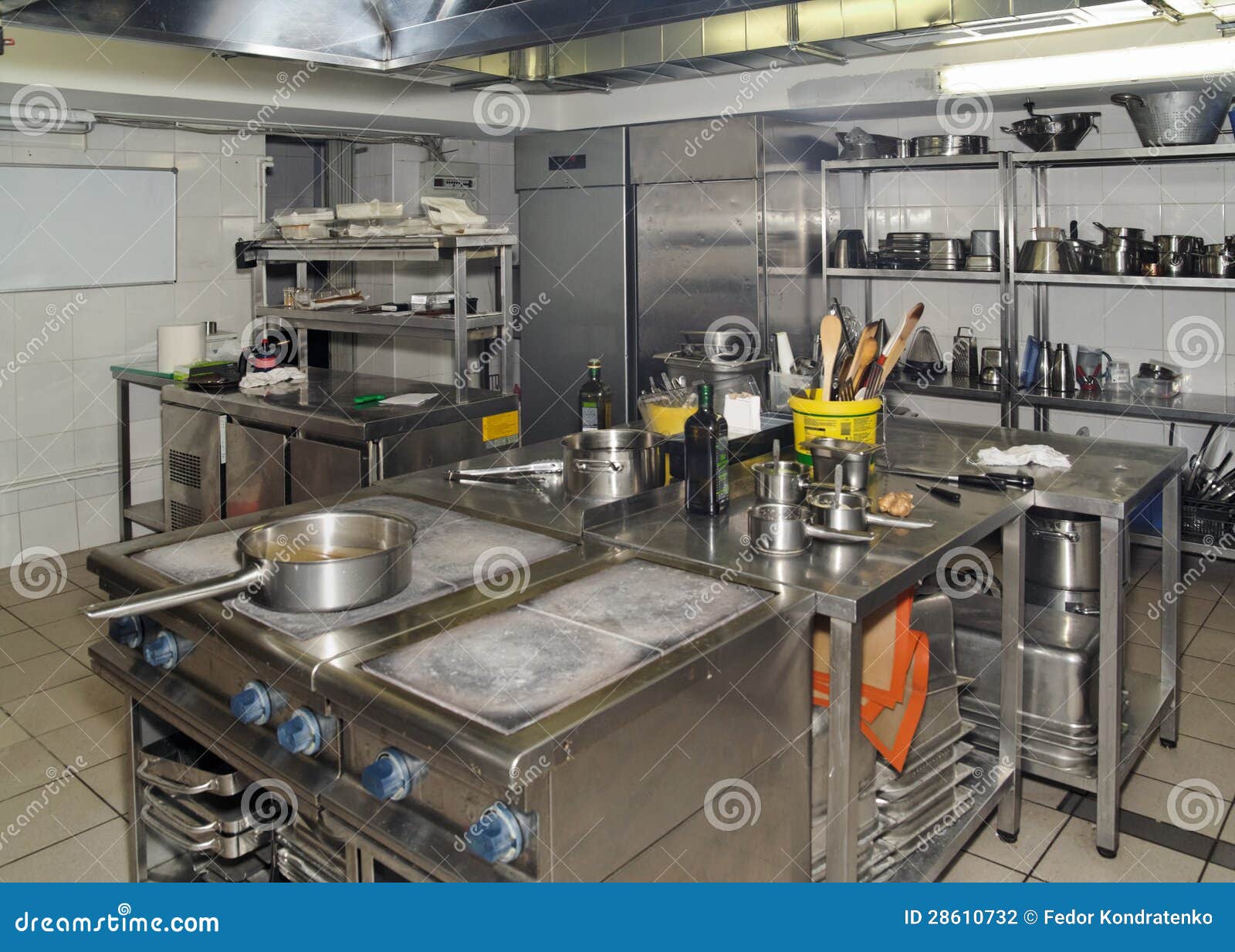 Typical Kitchen of a Restaurant Stock Photo - Image of preparation ...