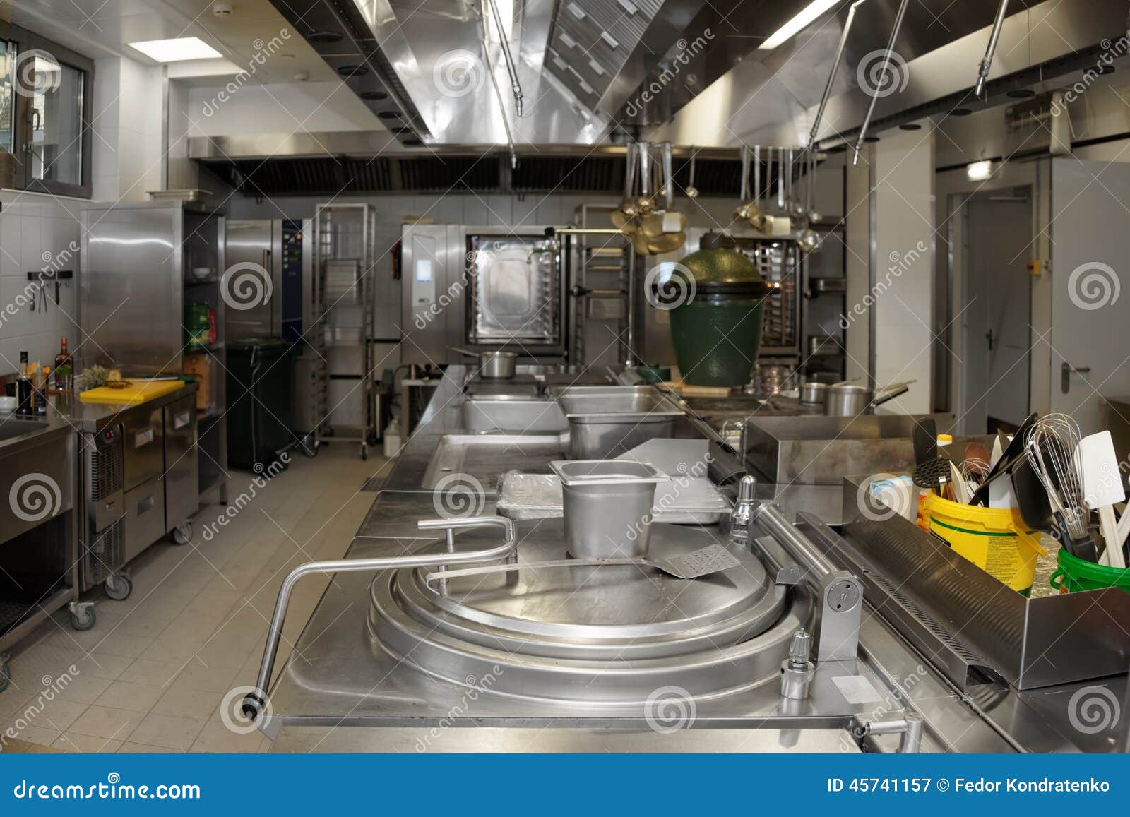 Typical Kitchen of a Restaurant Stock Image - Image of service, oven ...