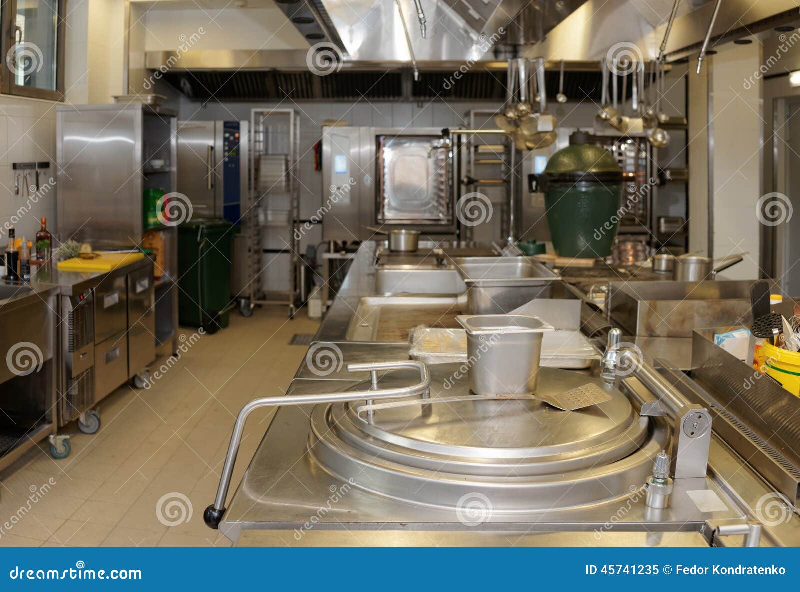 Typical Kitchen of a Restaurant Stock Image - Image of shiny, frying ...