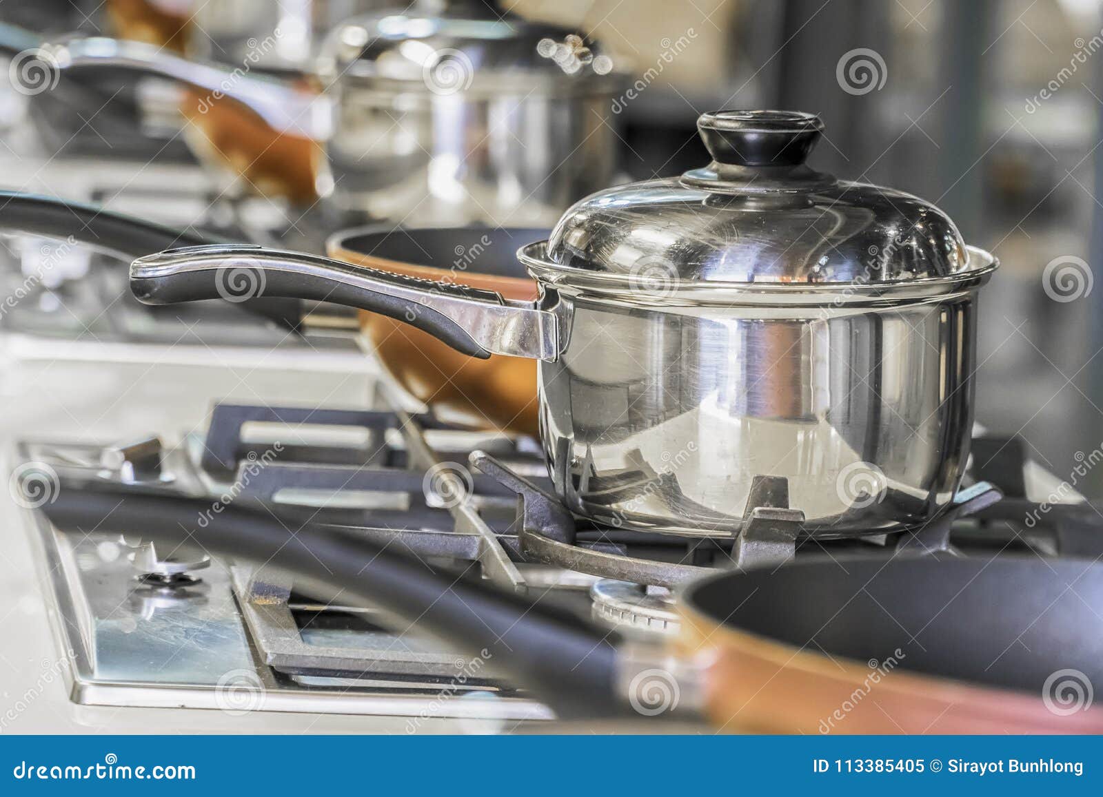 Typical Kitchen of a Restaurant in Operation, Stock Image - Image of ...