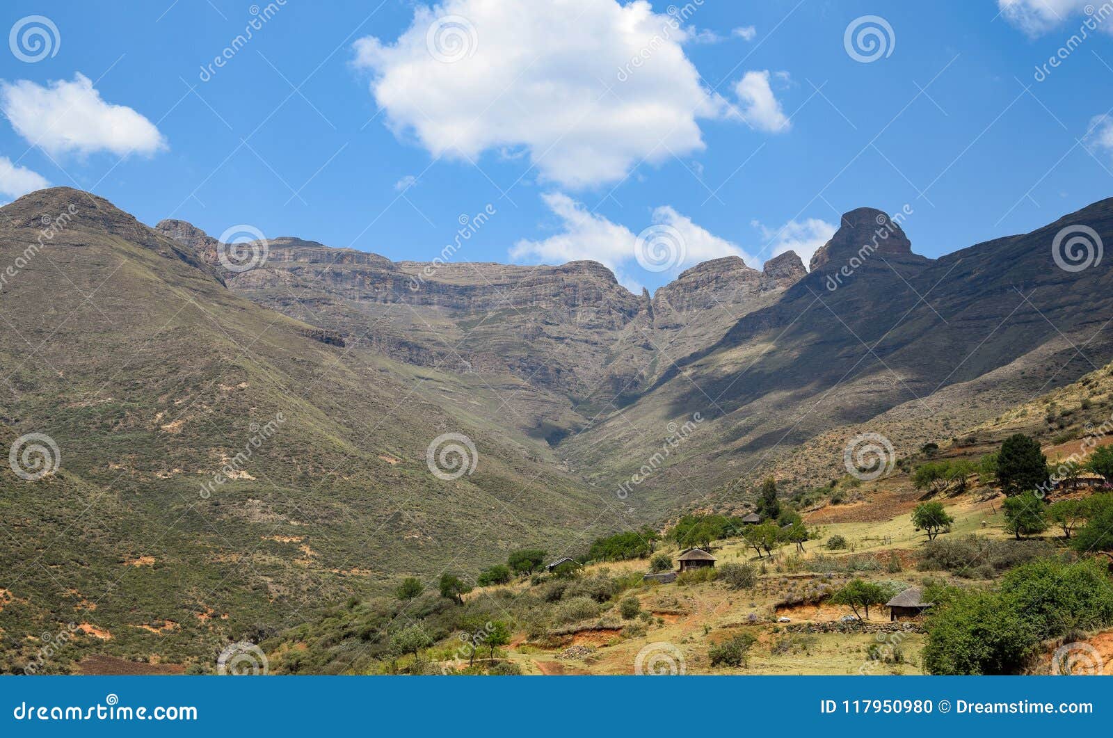 Typical Landscape in Lesotho Stock Photo - Image of green, industry ...