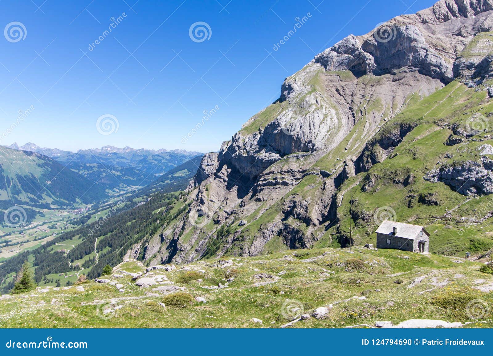 Typical Landscape of the Swiss Alps on the Sanetsch Pass Stock Photo ...