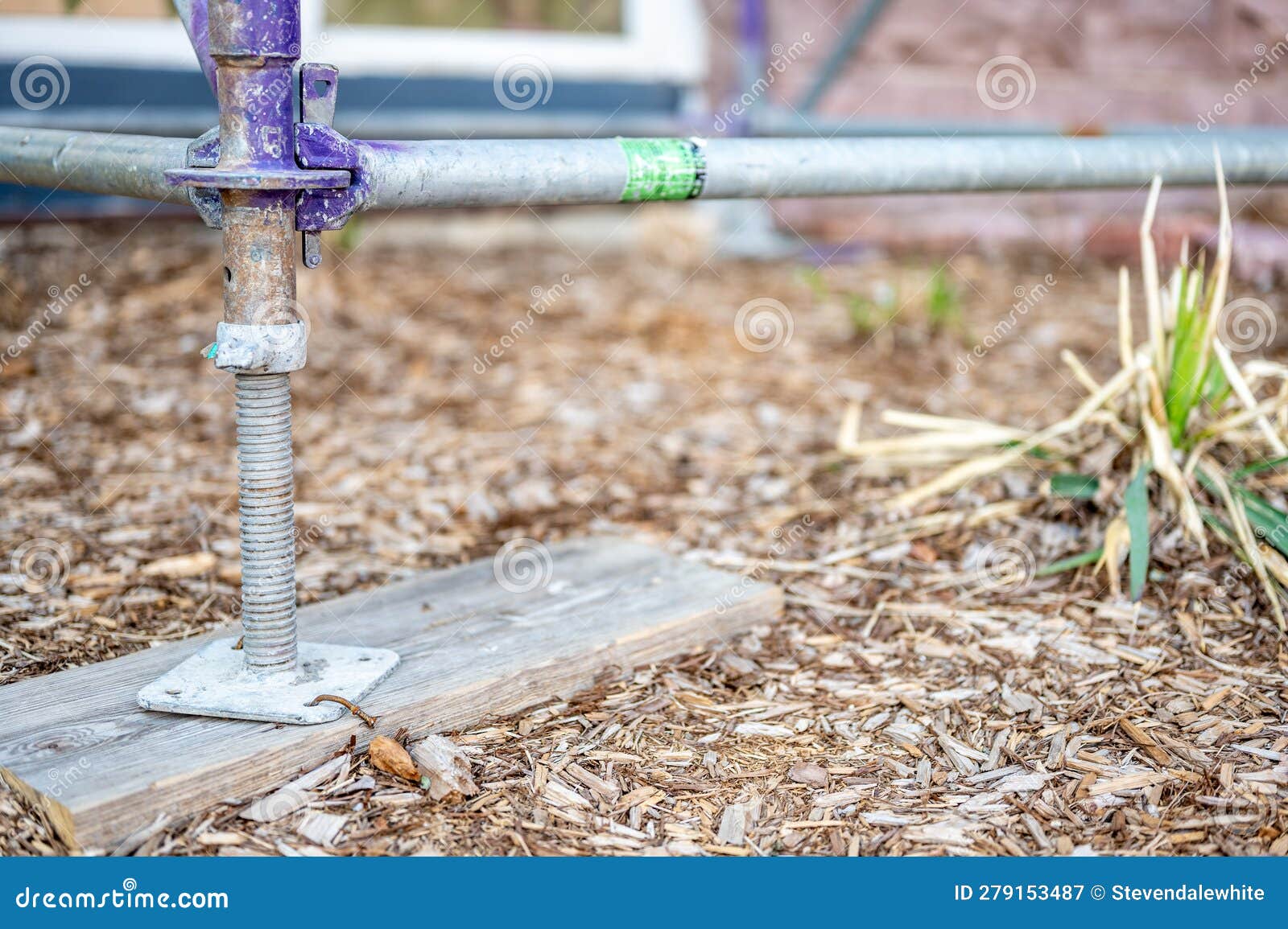 Typical Leveling Support Block As the Baseplate of an Erected Scaffold ...