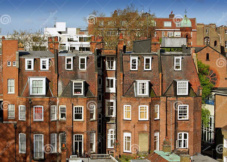 A Typical London Red-brick Building. Stock Image - Image of traditional ...