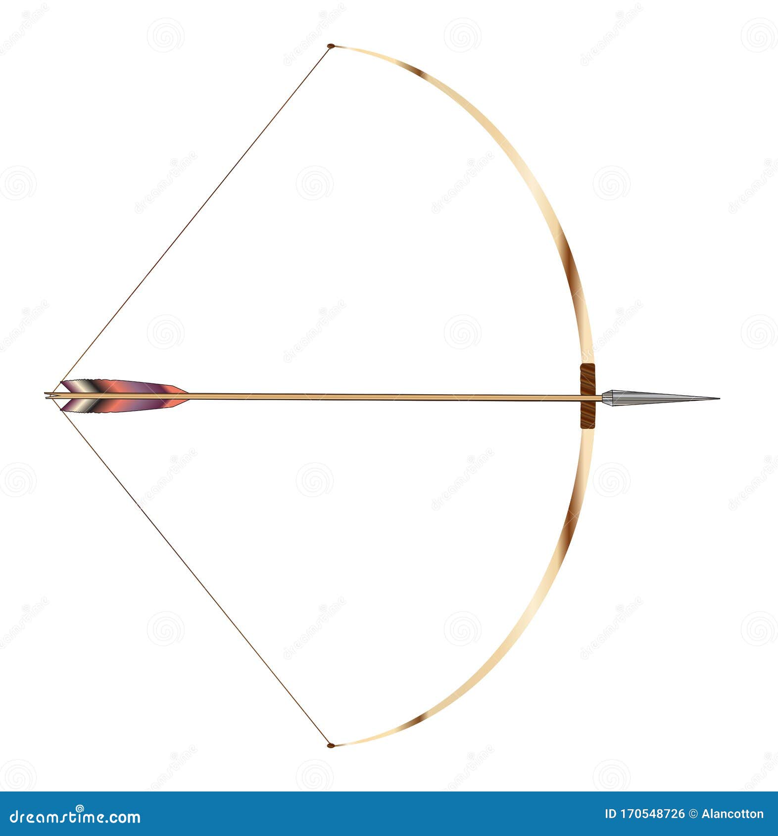 Longbow With Arrow And Stretched String 3d Rendering Stock Photography ...