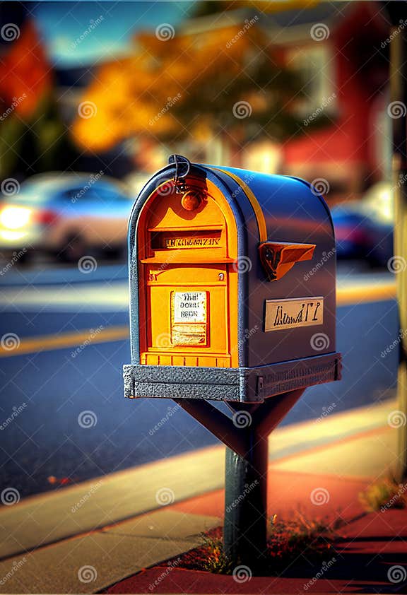 A Typical Mailbox Outside an American Home. AI Generated. Stock ...