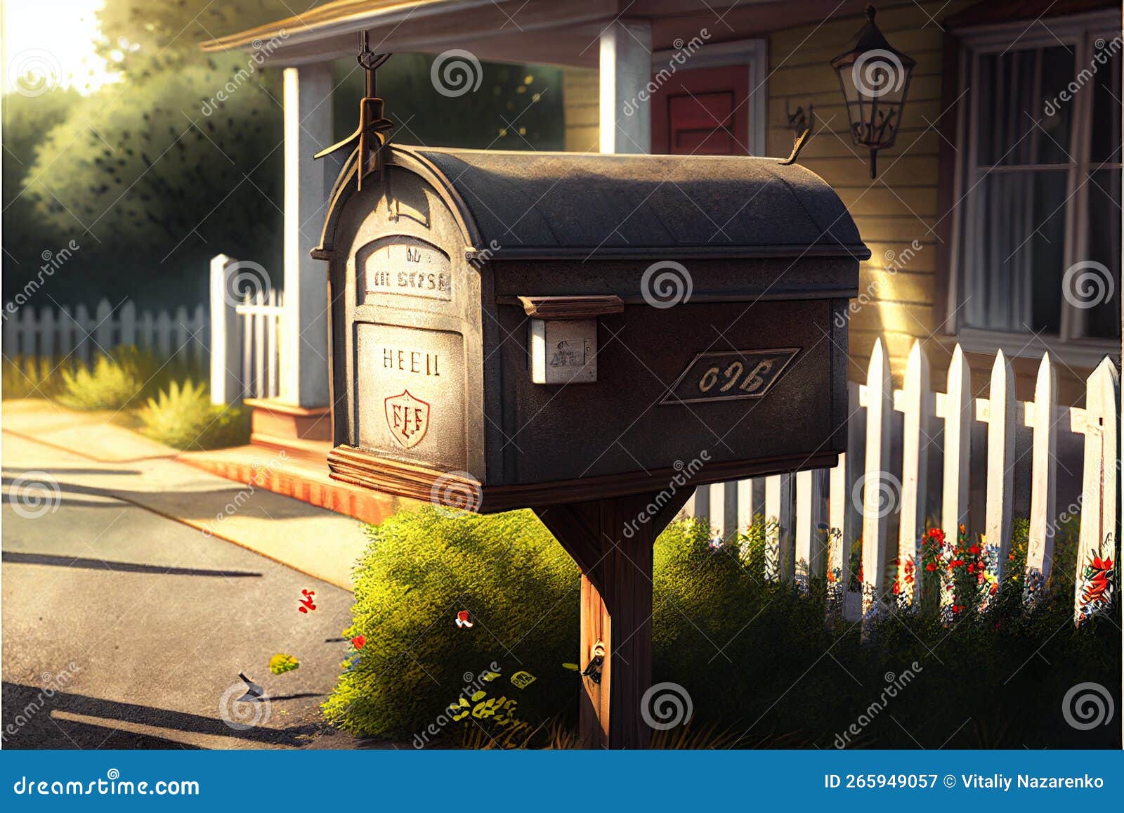 A Typical Mailbox Outside an American Home. AI Generated. Stock ...