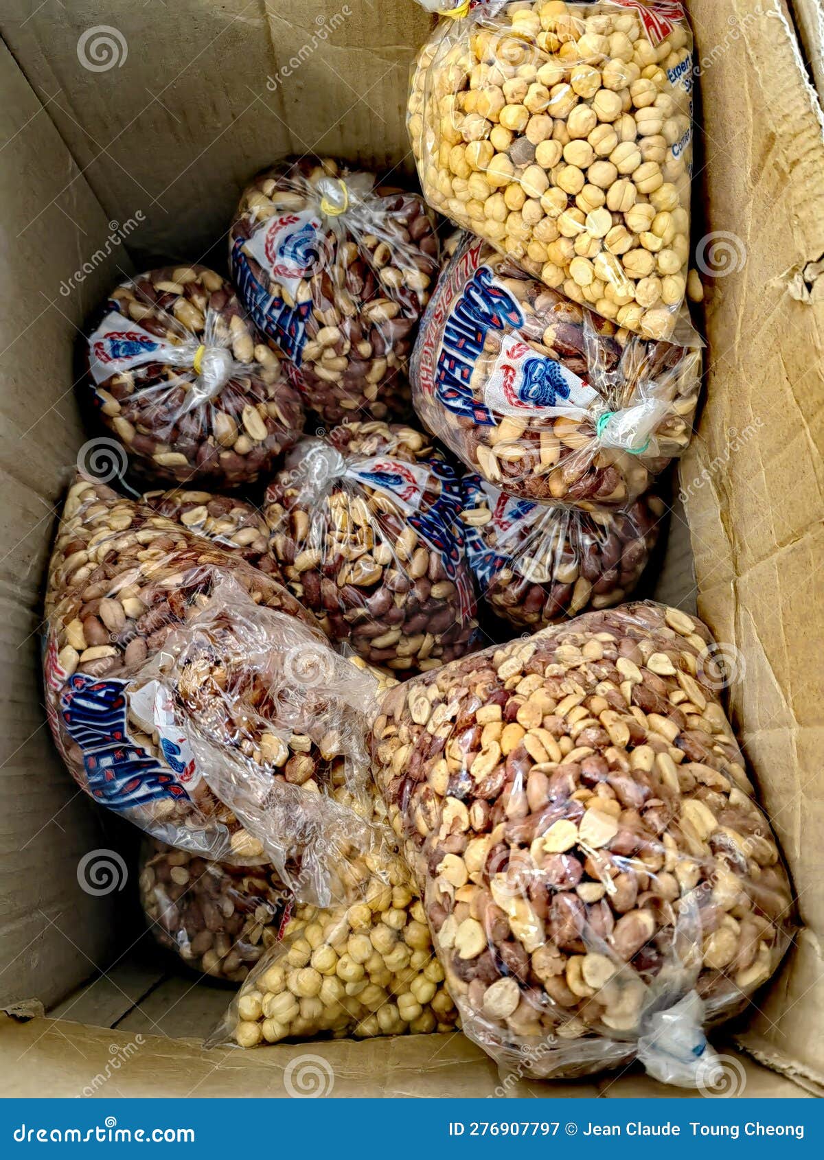 Typical Mauritian Snacks, Grilled Peanuts, Dholl Gram. Stock Image ...