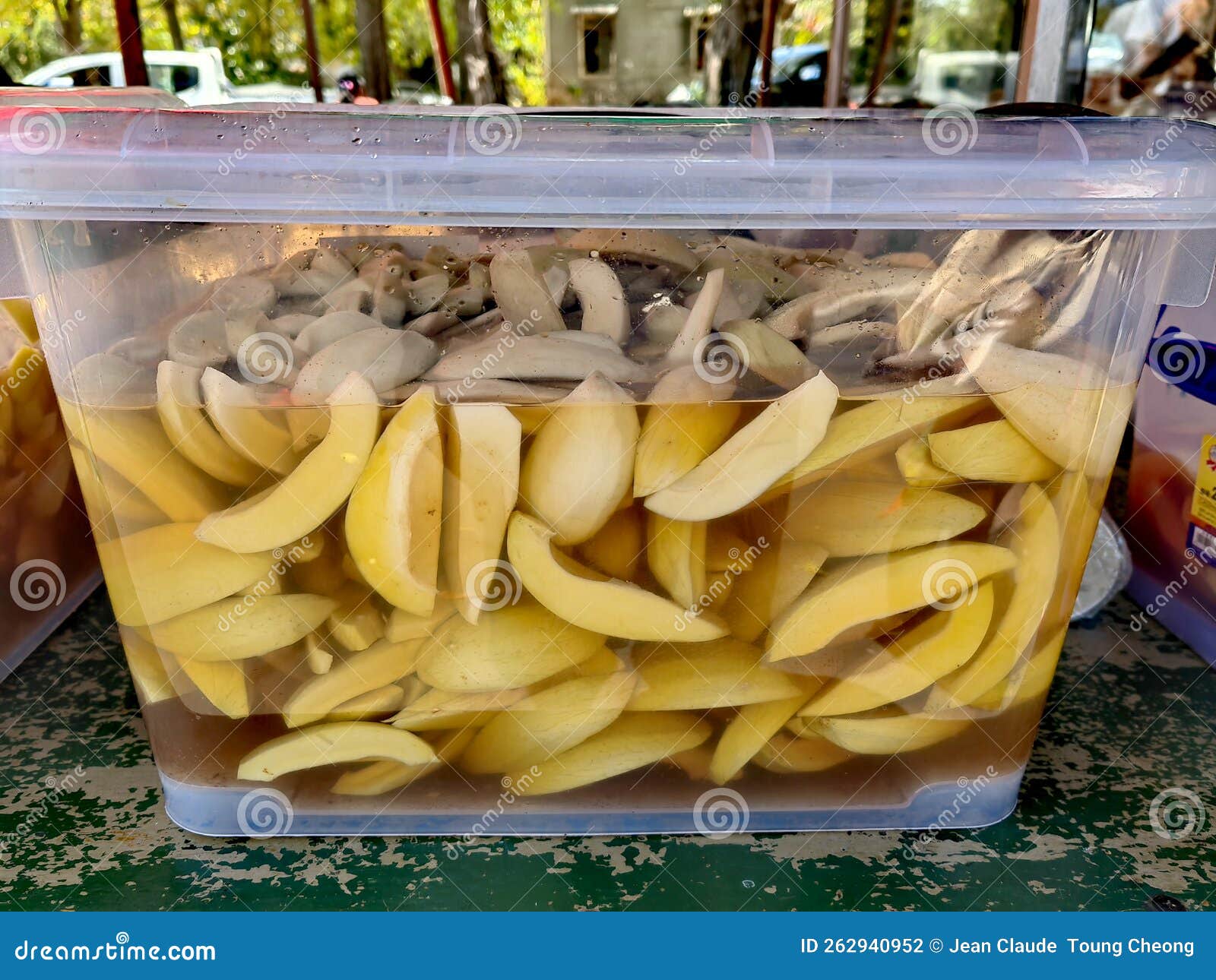 Typical Mauritian Street Snack, Pickled Mango Stock Photo - Image of ...
