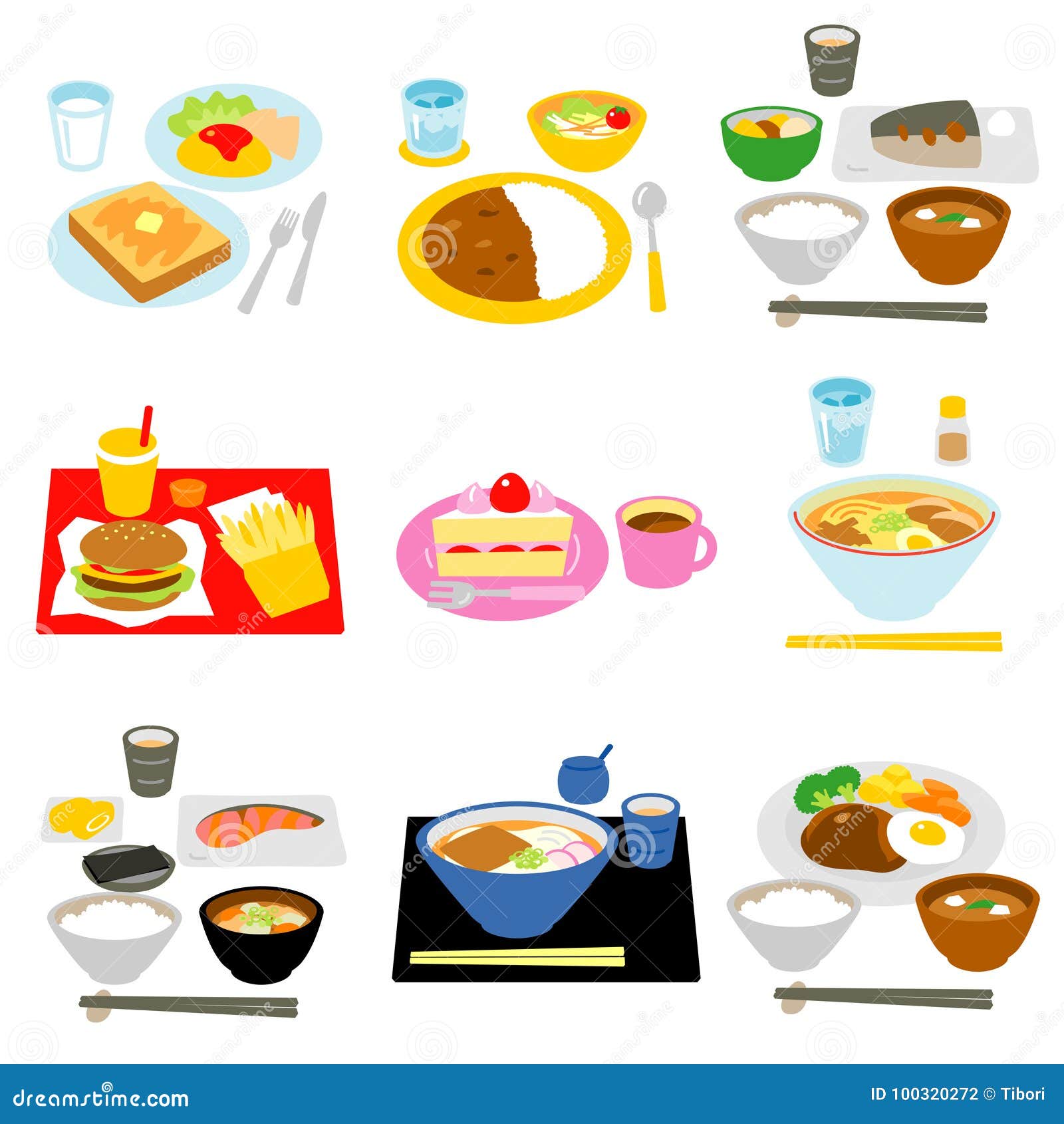 Typical meals in Japan stock vector. Illustration of japan - 100320272