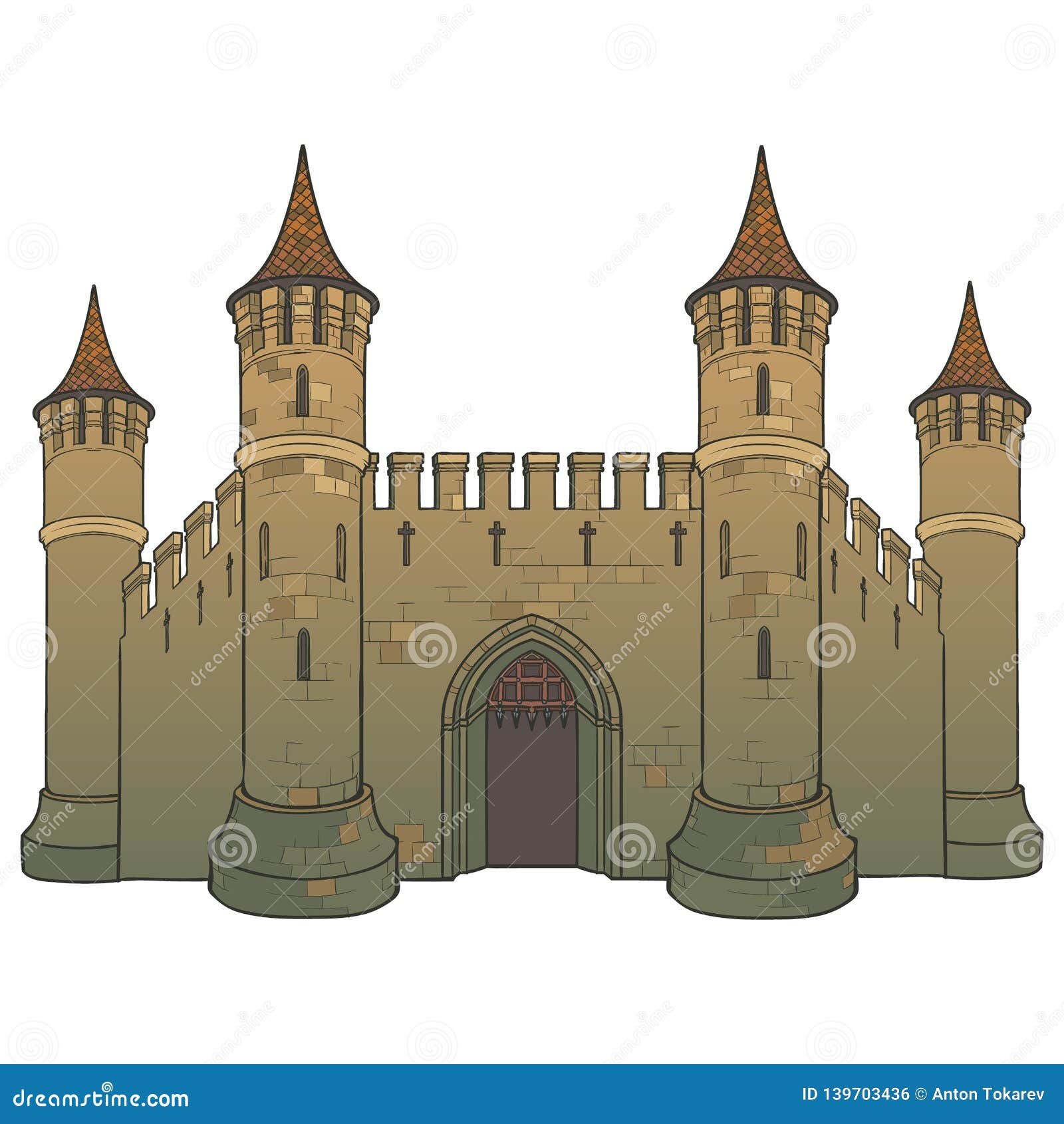 Typical Medieval Castle. Element for the Medieval Style Illustrations Stock Vector ...