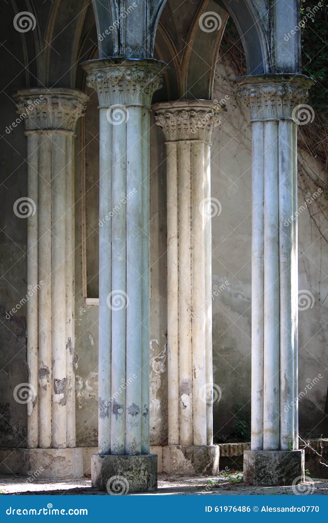 Typical Medieval Colonnade in Rome Stock Photo - Image of marble ...