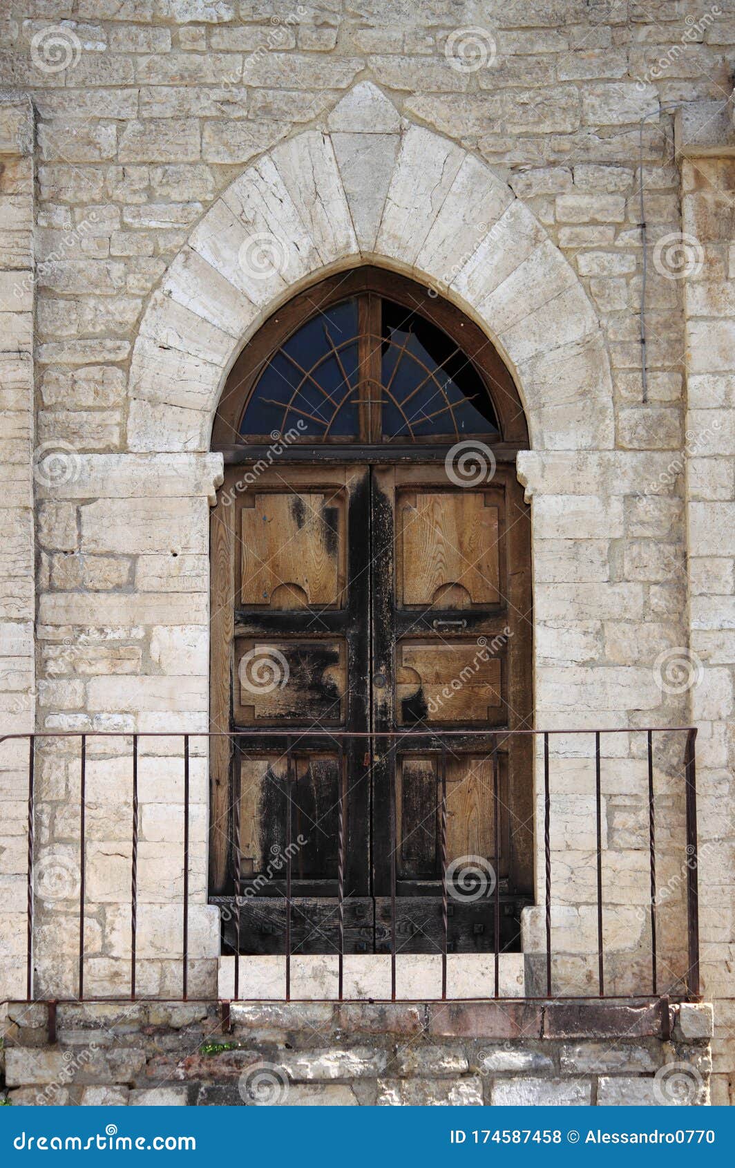 Typical Medieval Window with Balustrade Stock Photo - Image of italian ...