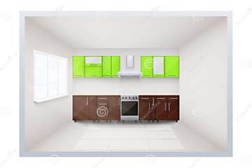 Typical modular kitchen stock vector. Illustration of cook - 118927587