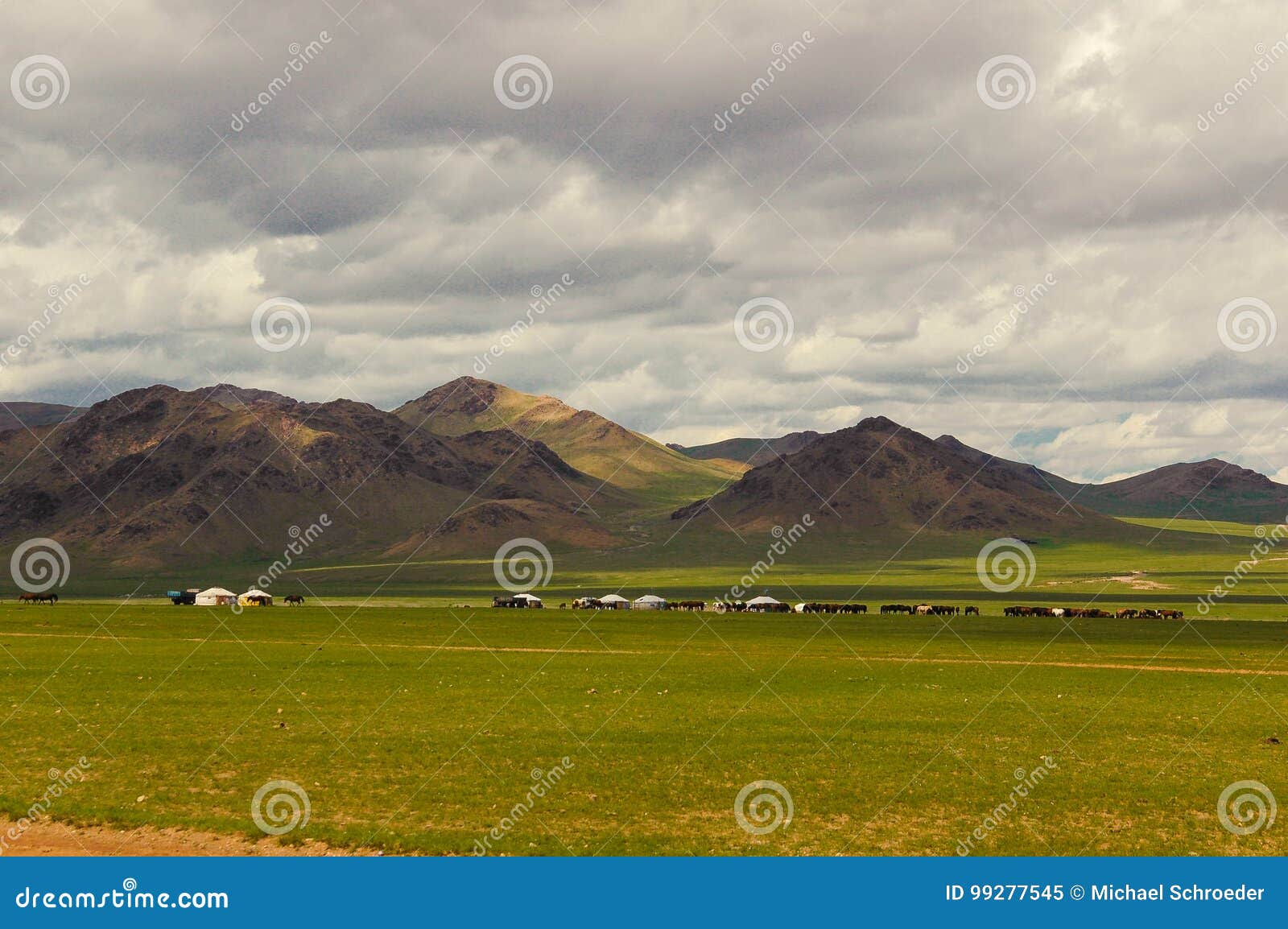 Typical Mongolian Landscape and Steppe Stock Image - Image of ...
