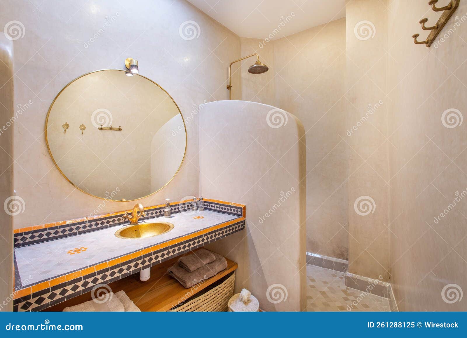 Typical Moroccan Bathroom in a Riad Stock Image - Image of architecture ...