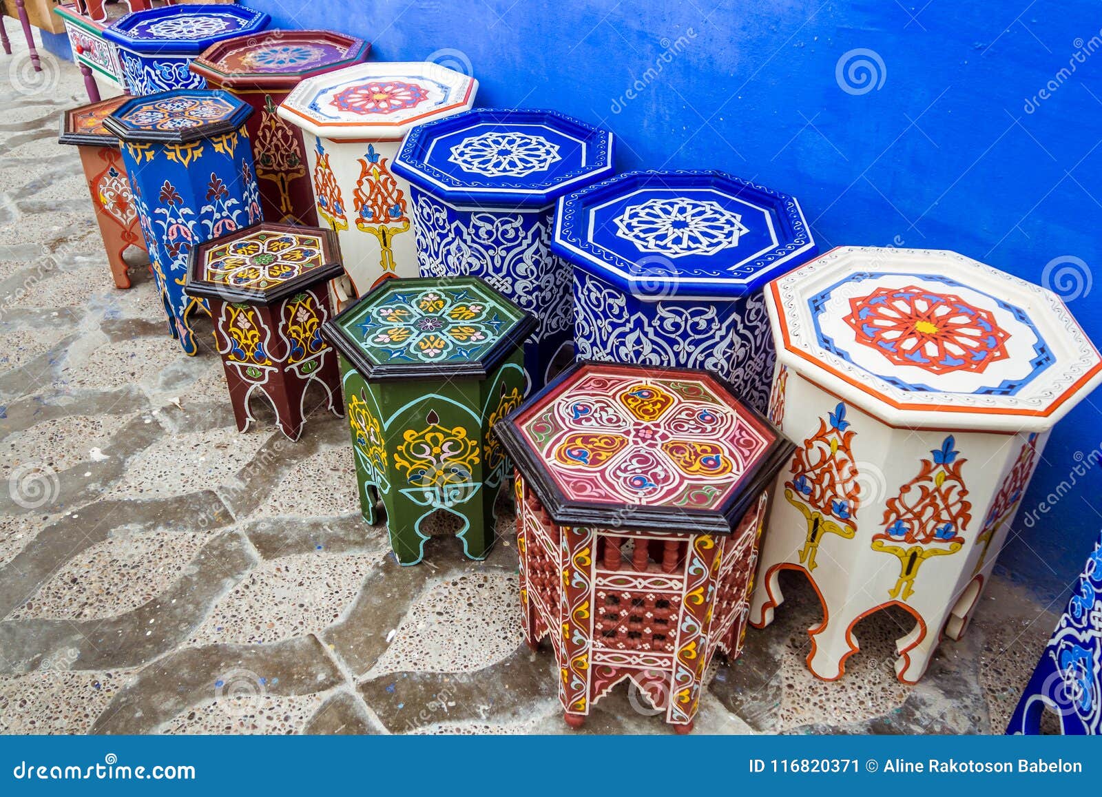 Typical Moroccan Stools and Tables Stock Image - Image of marrakesh ...