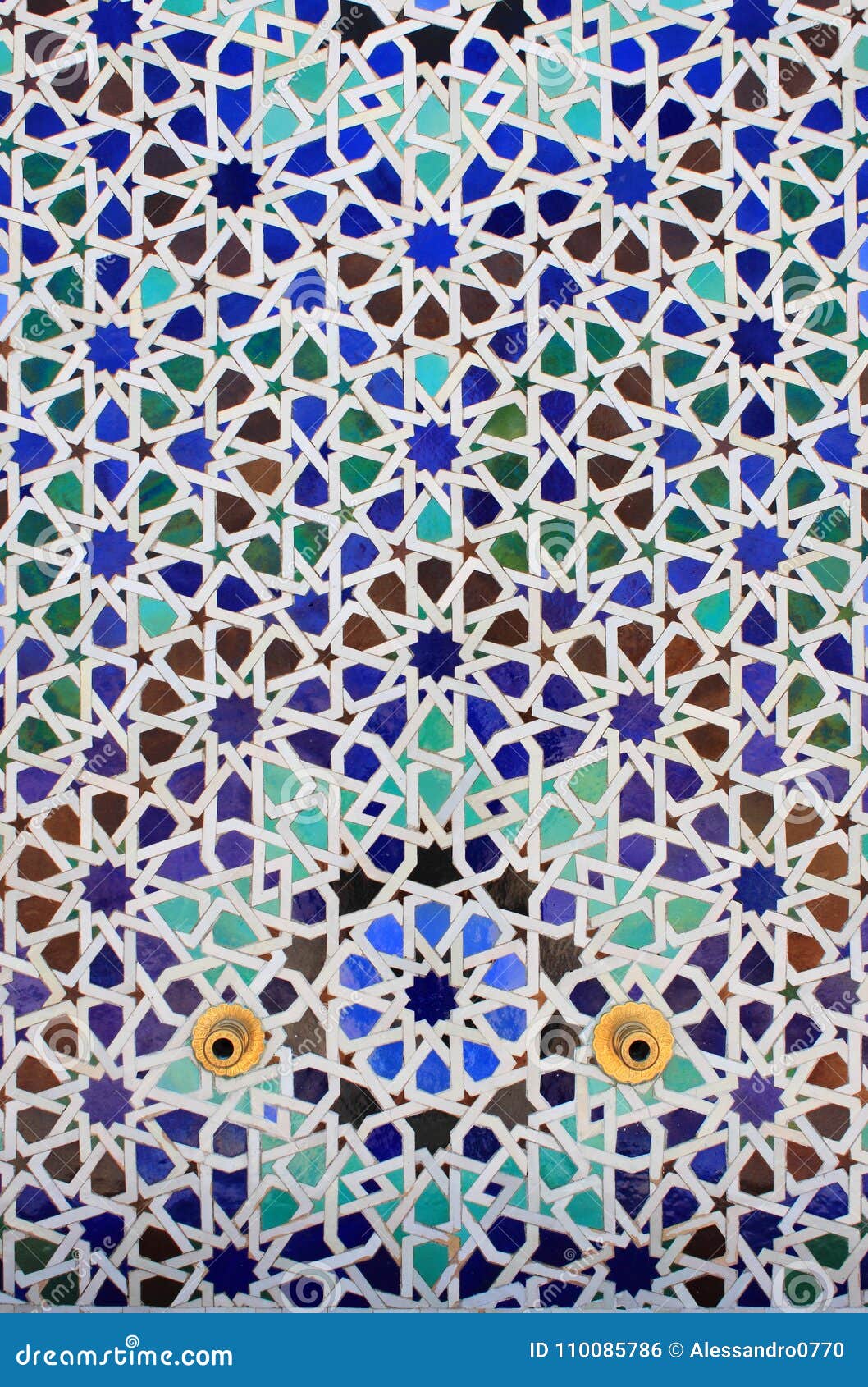 Moroccan mosaic stock photo. Image of green, hexagon - 110085786