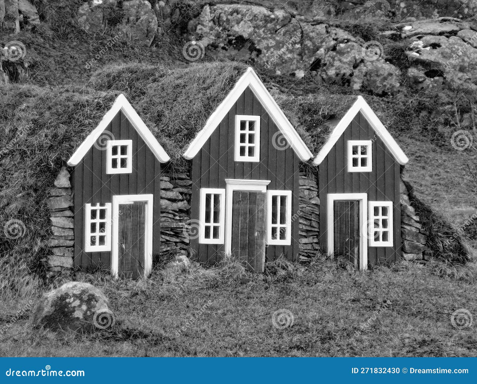 Typical with Moss Covered Roof of a House in Iceland for Isolation ...