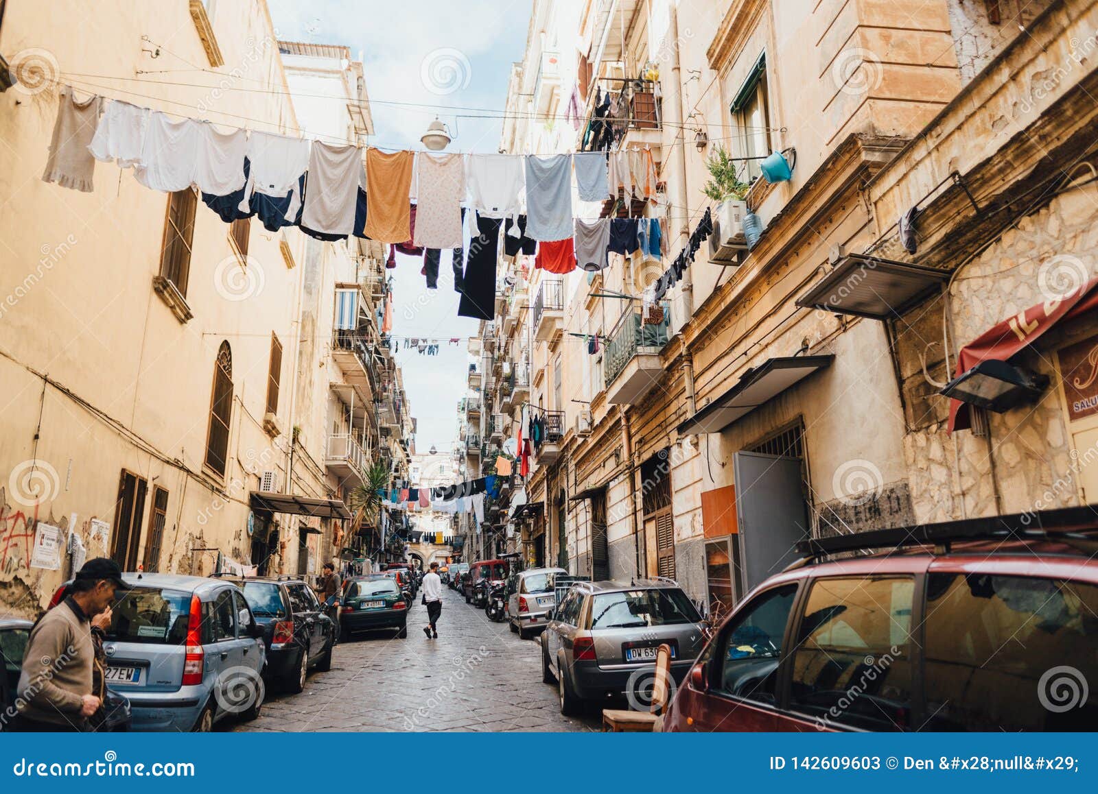 Typical Naples street view editorial stock photo. Image of europe ...
