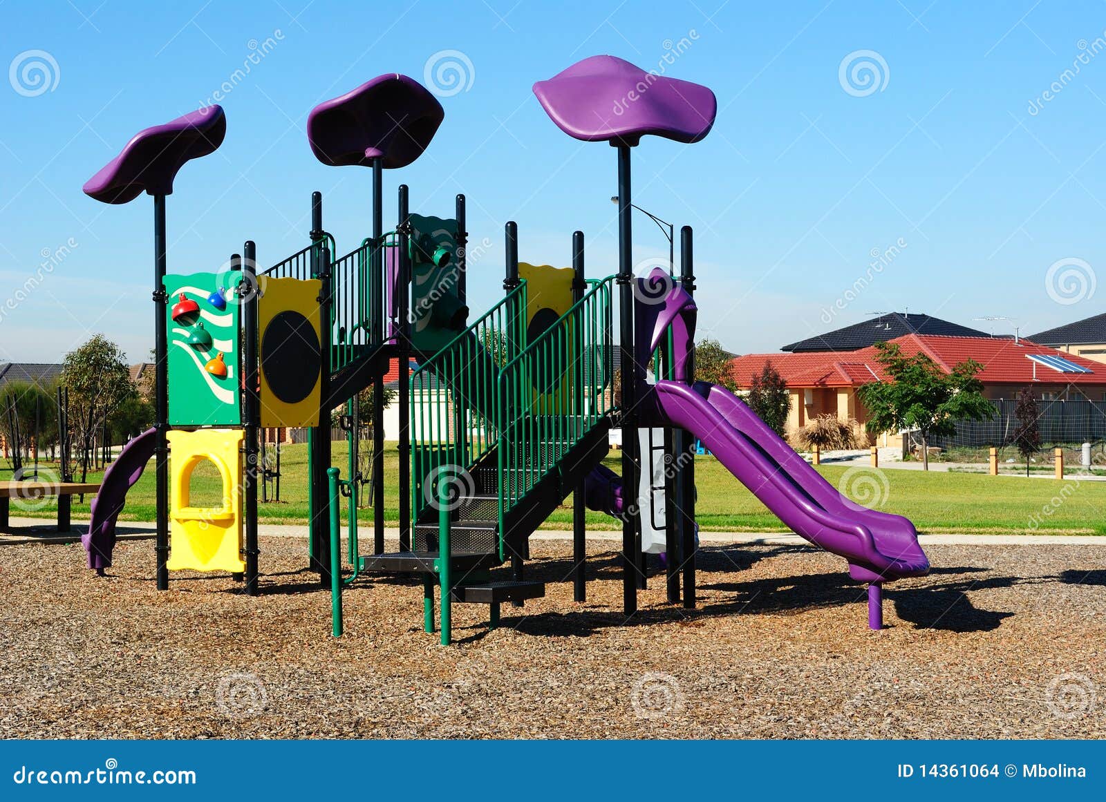 Typical Neighborhood Playground Stock Photo - Image of activities, open ...